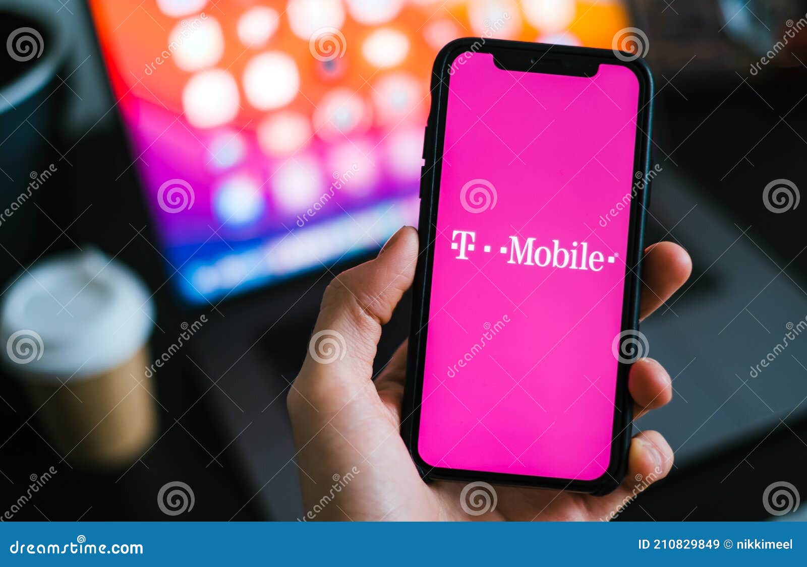 T-mobile Logo on the Smartphone Screen in Hand Editorial Stock Image ...