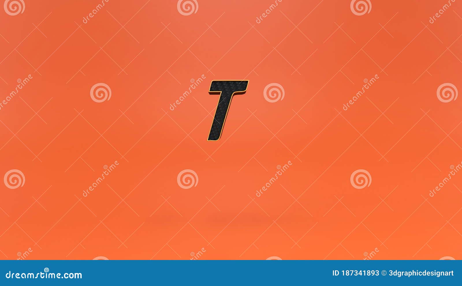 T Modern Font - 3D Rendering Stock Illustration - Illustration of glow ...
