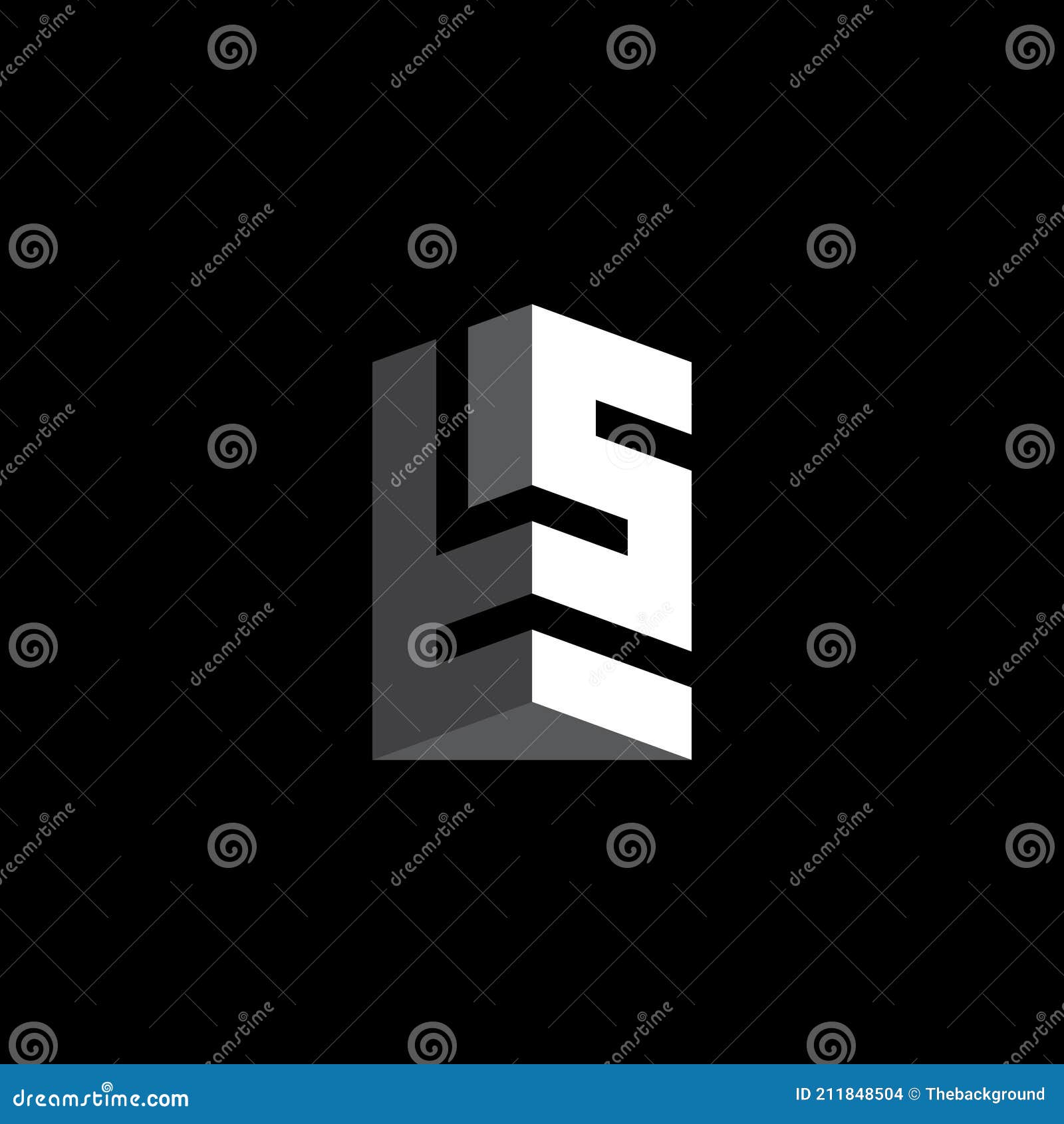 T5 - Monogram or Logotype. 3d Object. Letter T and Number 5 - Design ...