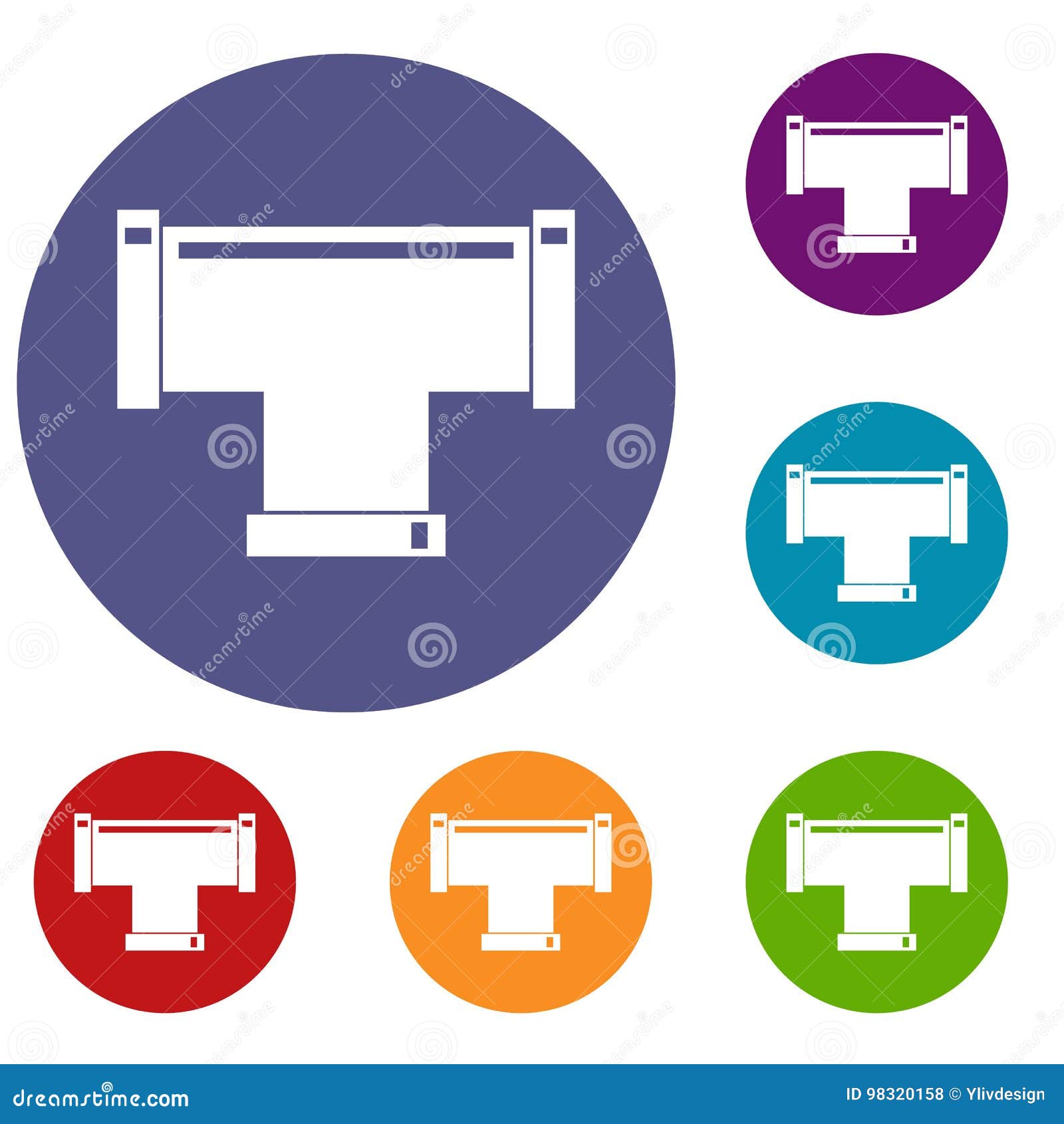 T Pipe Connection Icons Set Stock Vector - Illustration of element ...