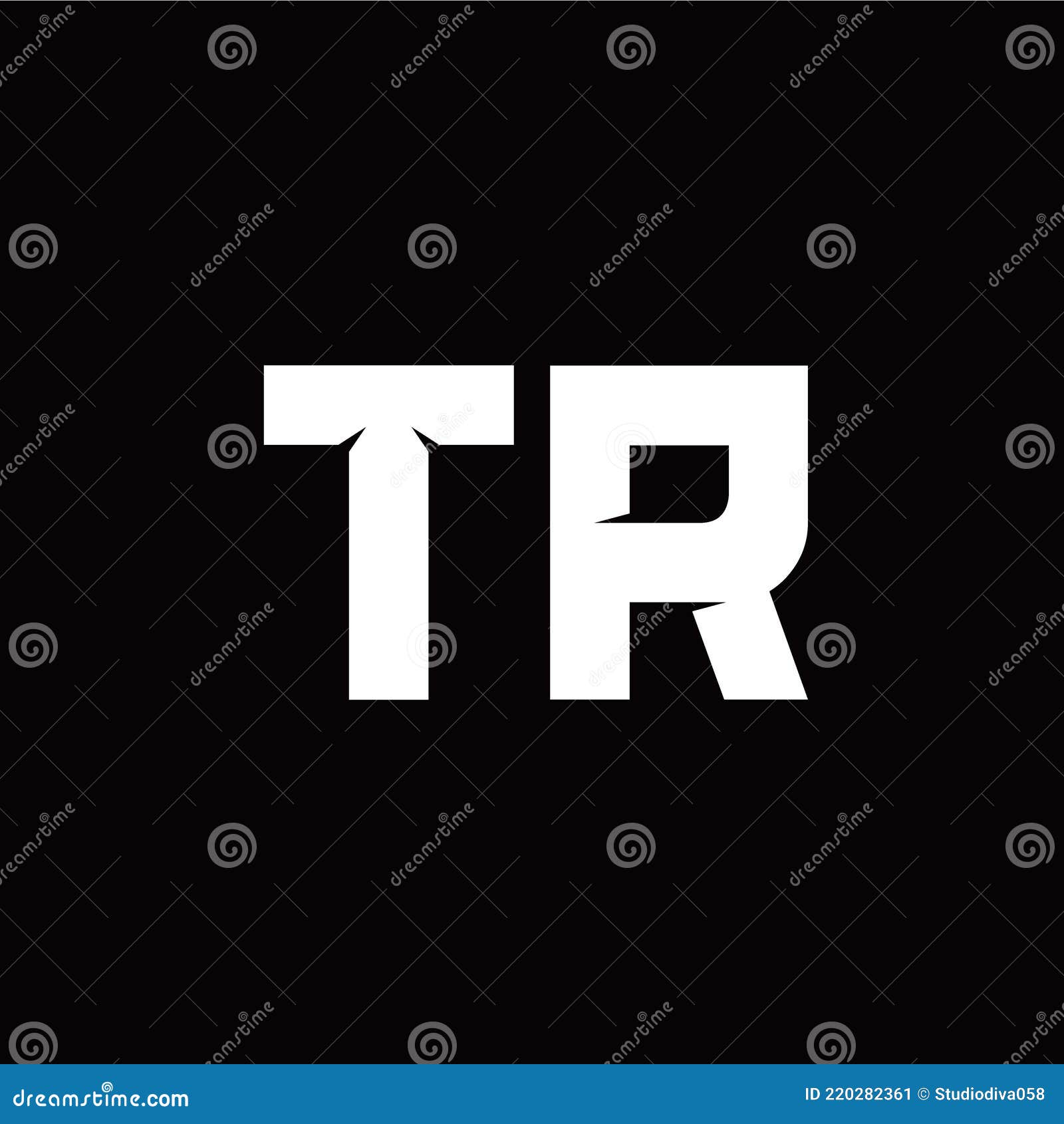 T R Letter Monogram Style Initial Logo Template Stock Illustration ...