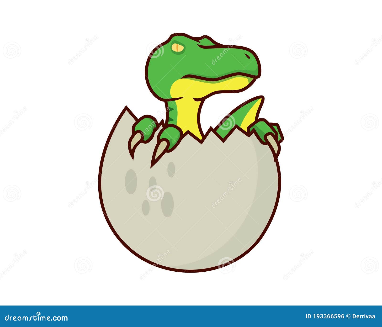 T-Rex Baby Emerges and Hatching from the Egg Illustration Stock Vector ...