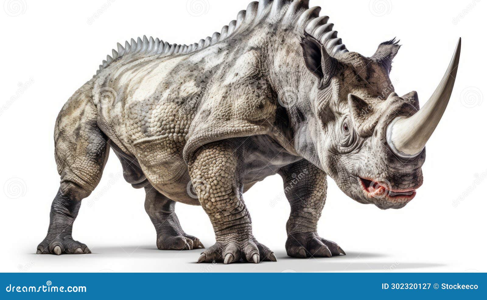 32k Uhd Rhinoceros with Explosive Pigmentation on White Background ...
