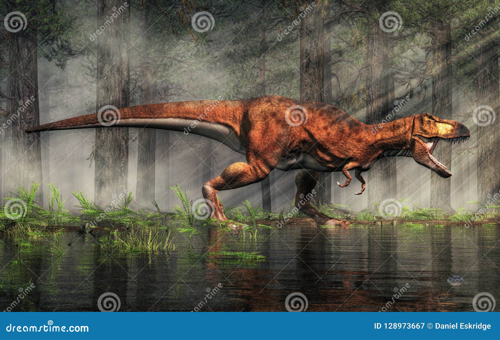 T-Rex de Forest Lake stock de ilustración. Ilustración de reptil ...