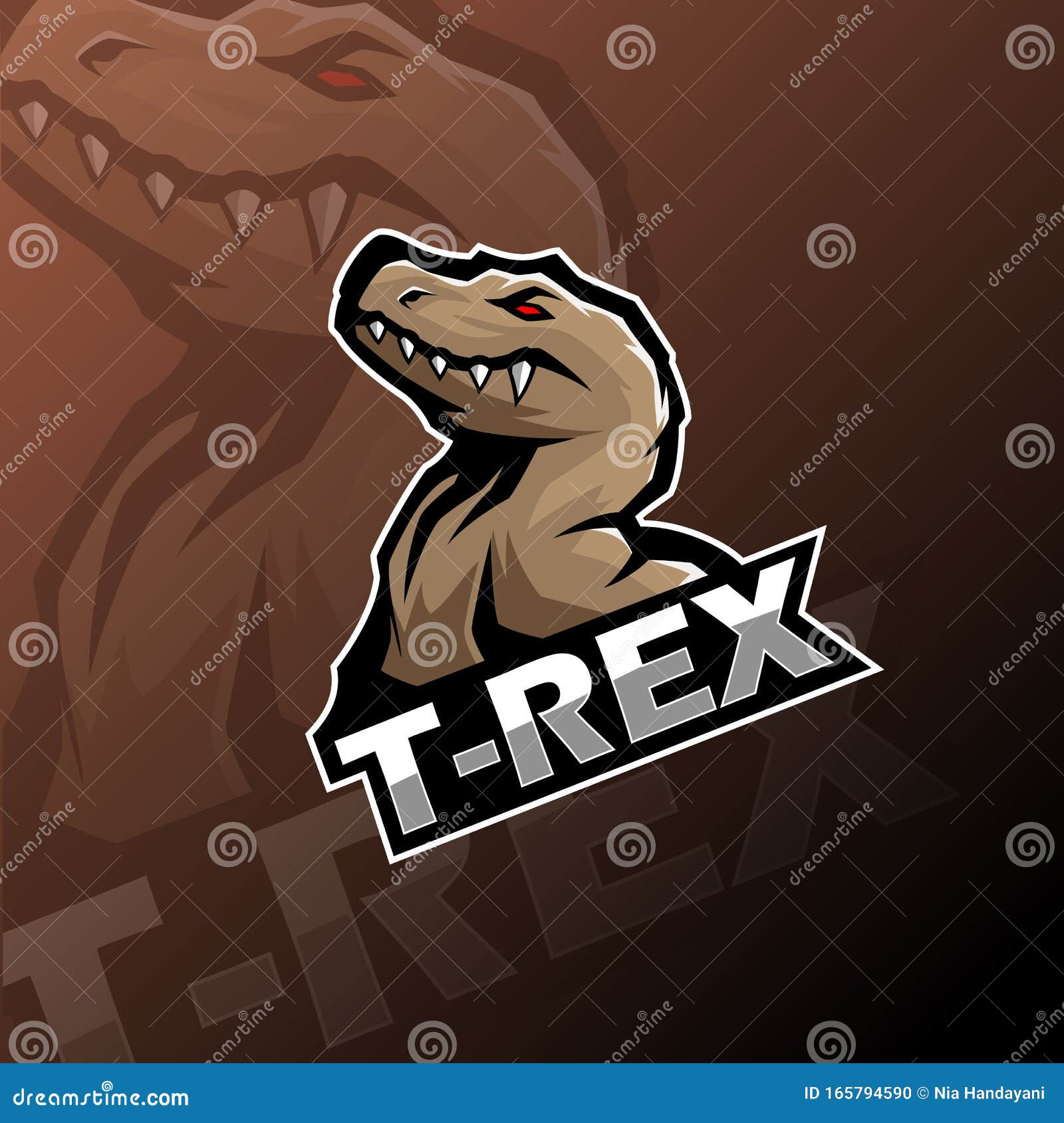 T-rex Esport Mascot Logo Design Stock Vector - Illustration of design ...