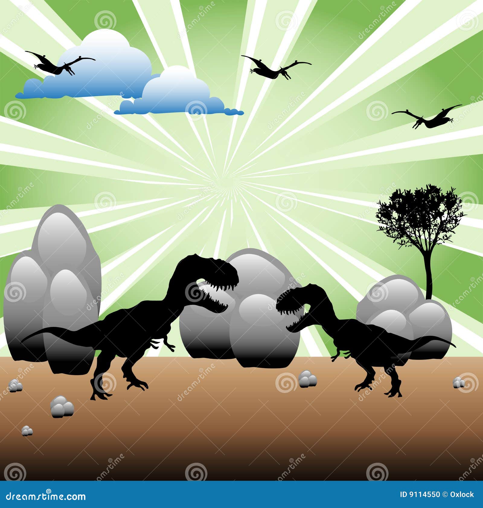 T-Rex fight stock vector. Illustration of godzilla, jurassic - 9114550