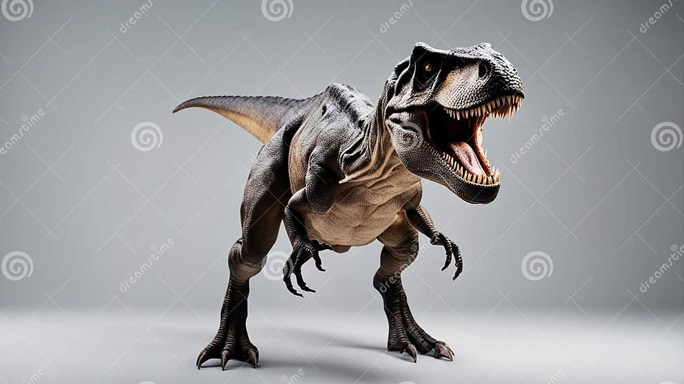 T Rex in Front of a Background T-Rex Dinosaur on White Background Front ...