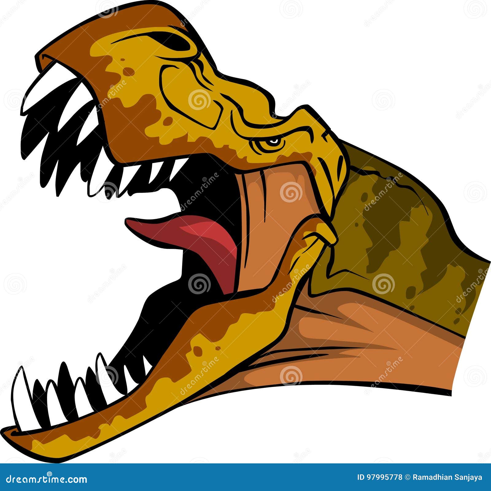 T rex head stock vector. Illustration of animal, tyrannosaurus - 97995778