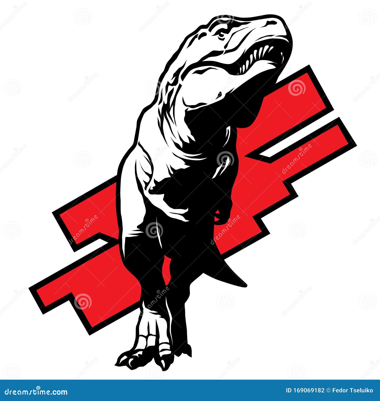 T-rex Label Template on White. Stock Illustration - Illustration of print, symbol: 169069182