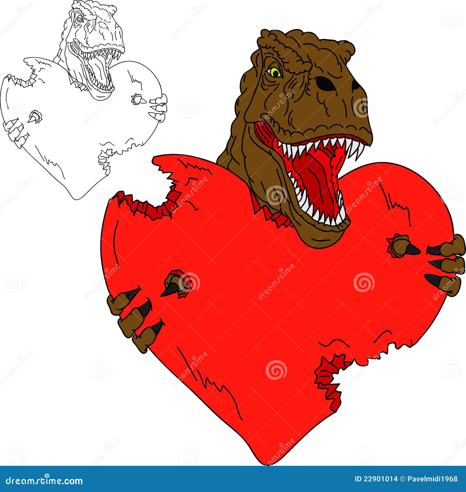 T rex met hart stock illustratie. Illustration of dinosaurus - 22901014
