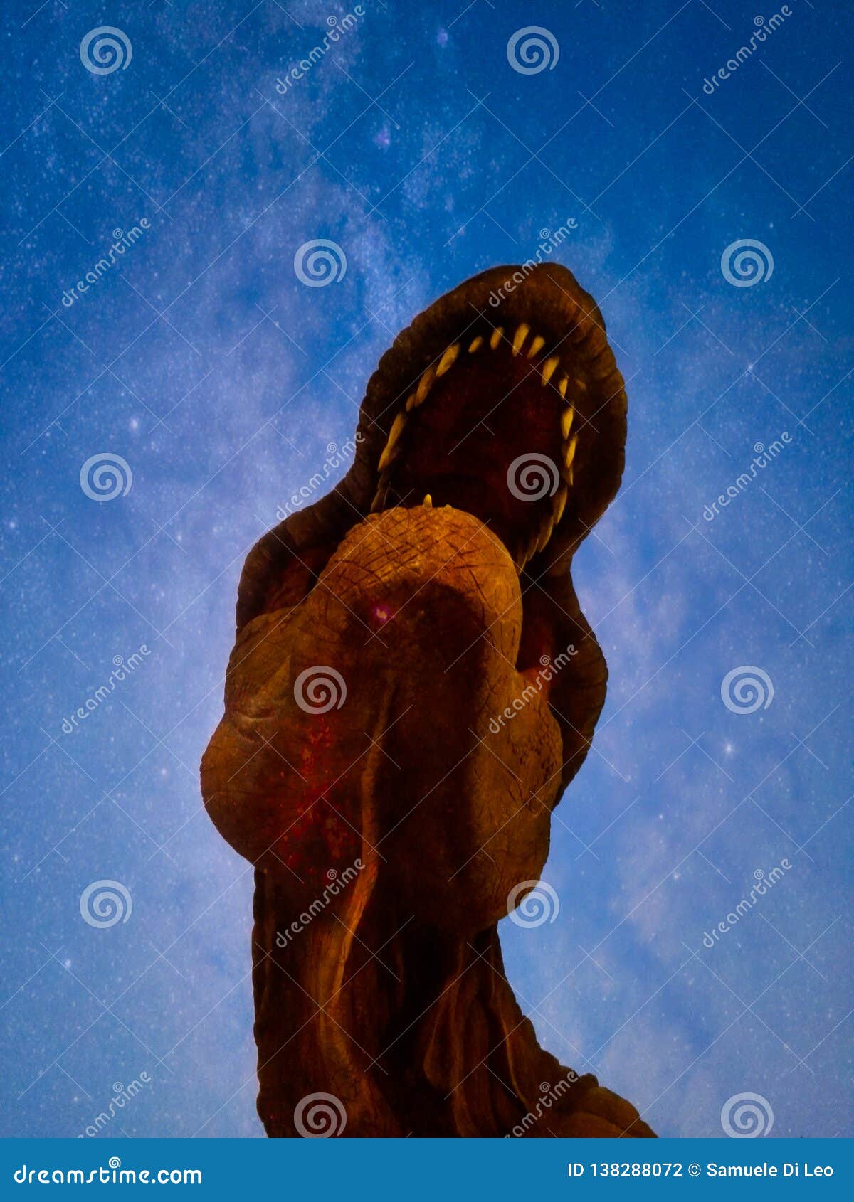 T-Rex Momentum Looking at the Starry Sky. Stock Photo - Image of animal ...