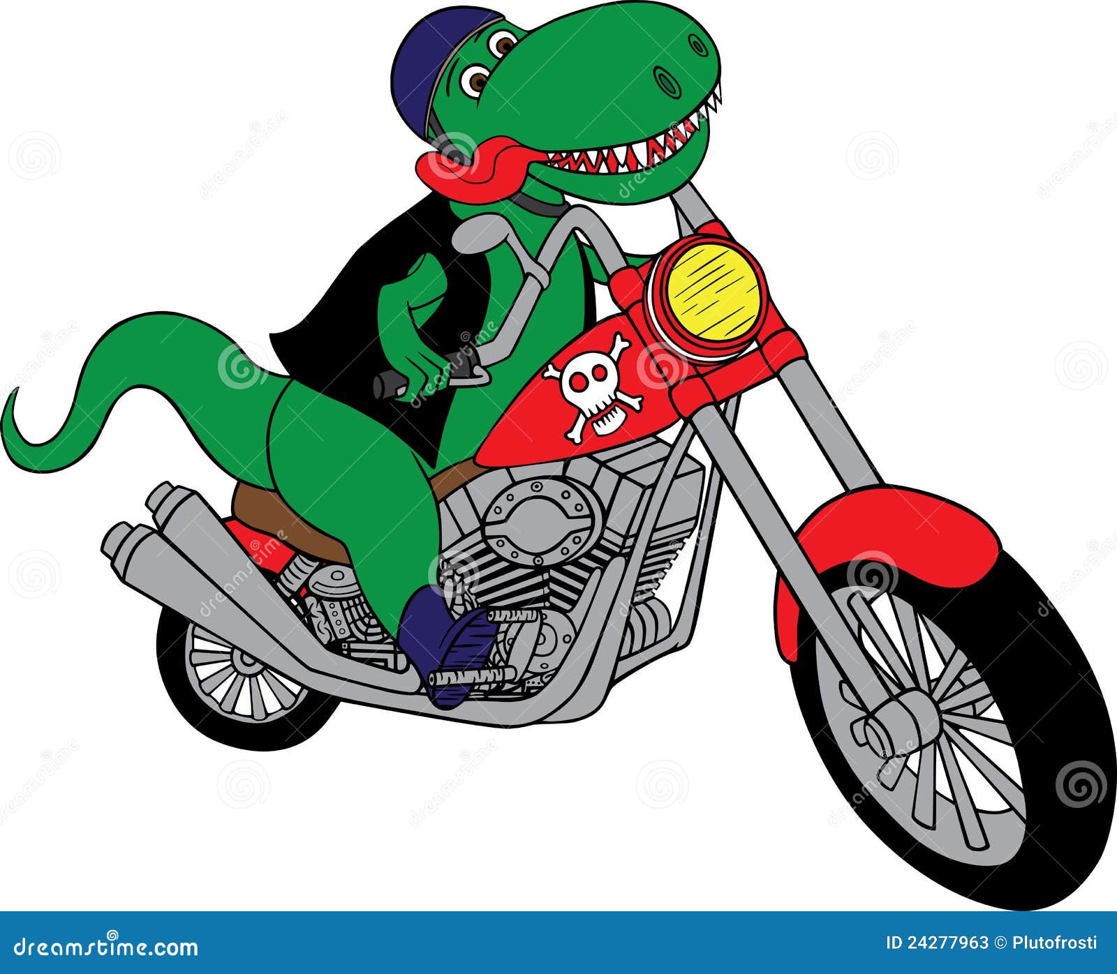 T-Rex on a motorcycle stock vector. Illustration of motorcycles - 24277963