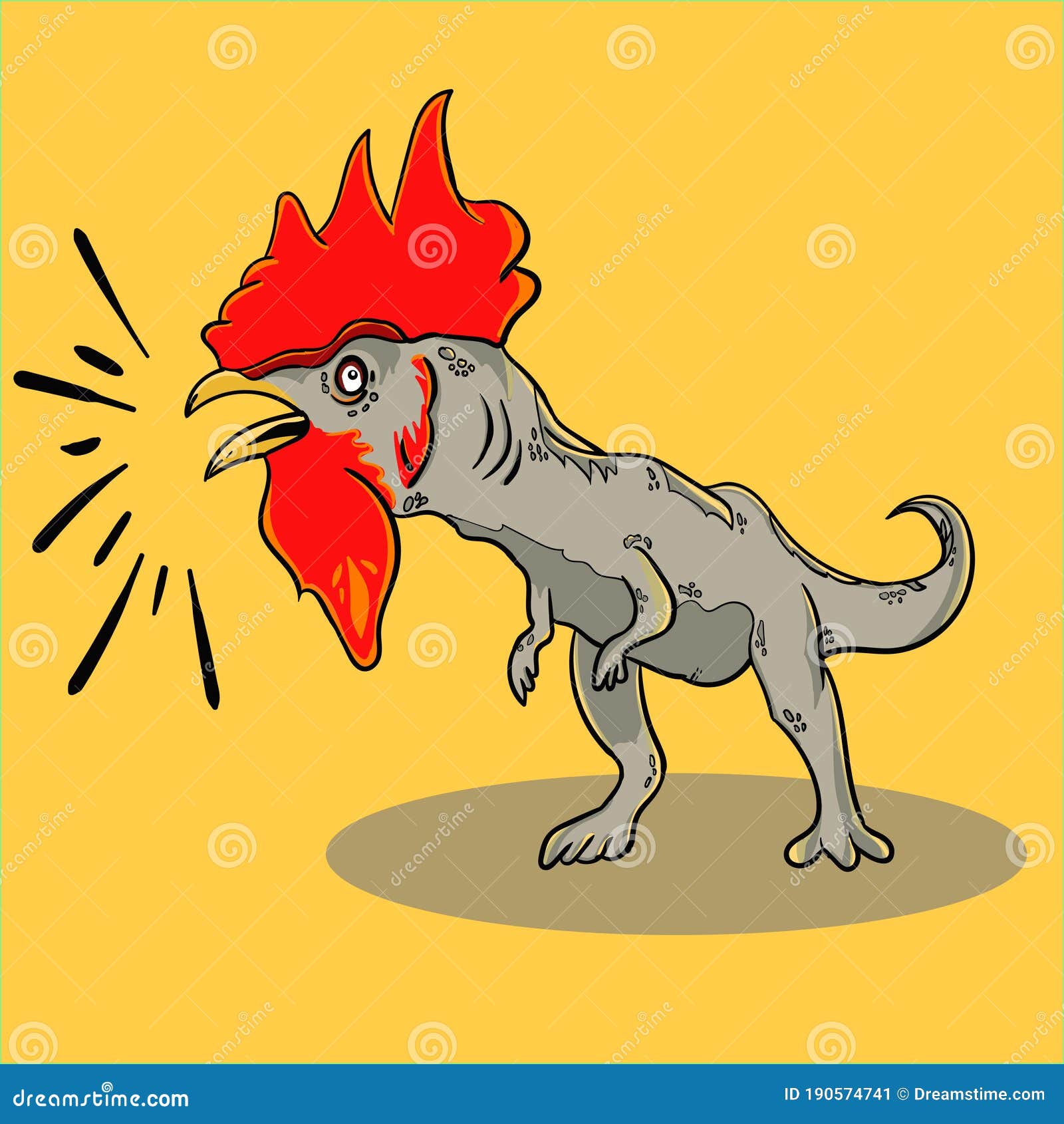 T Rex with Rooster Head Vector Illustration Stock Vector - Illustration ...