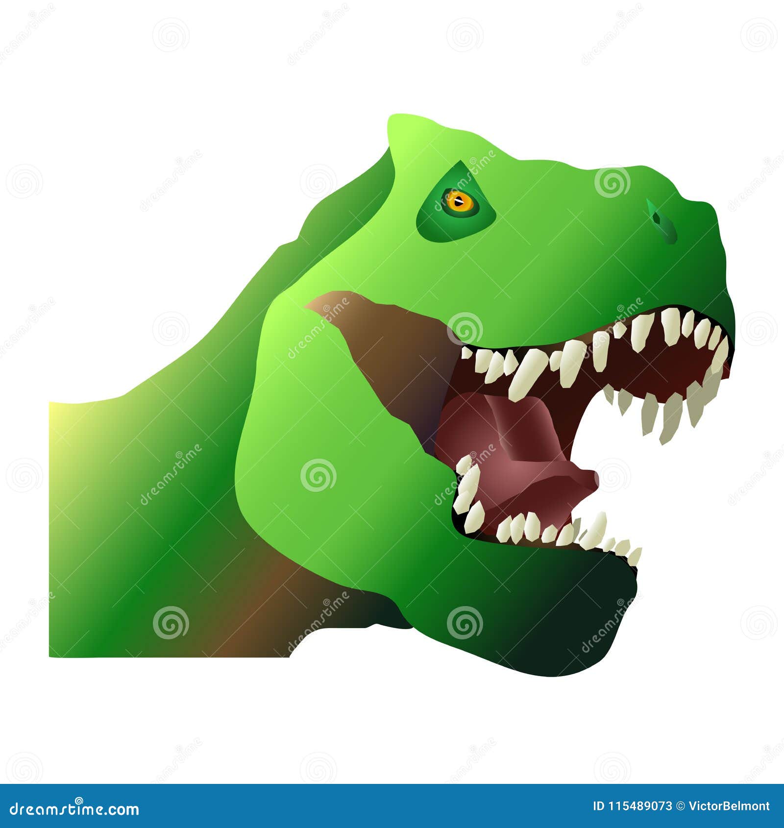 T Rex with sharp teeth stock vector. Illustration of reptile - 115489073