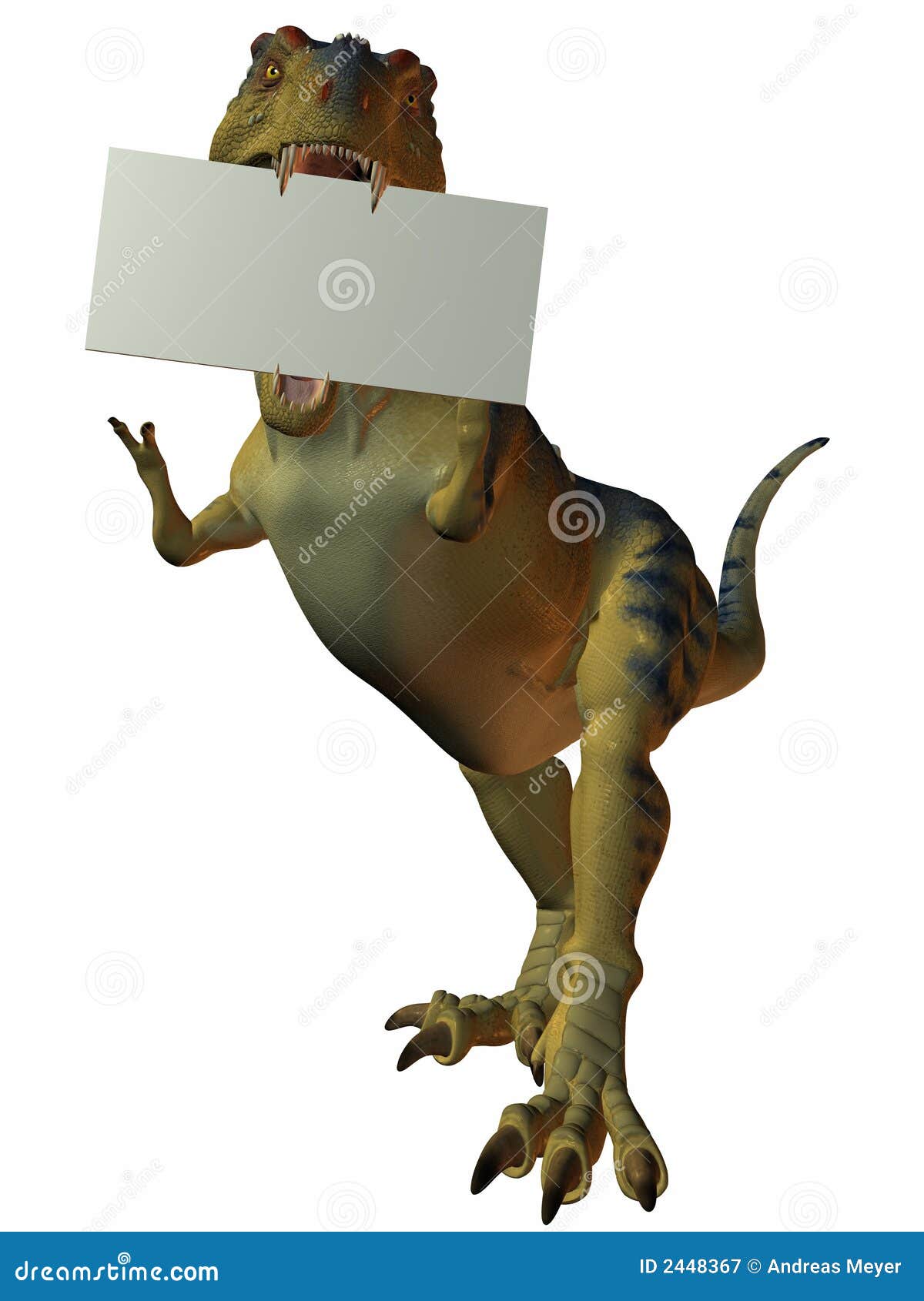 T-Rex with Sign stock illustration. Illustration of gigantic - 2448367