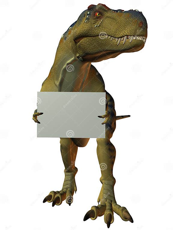T-Rex with Sign stock illustration. Illustration of dinosaur - 2448379