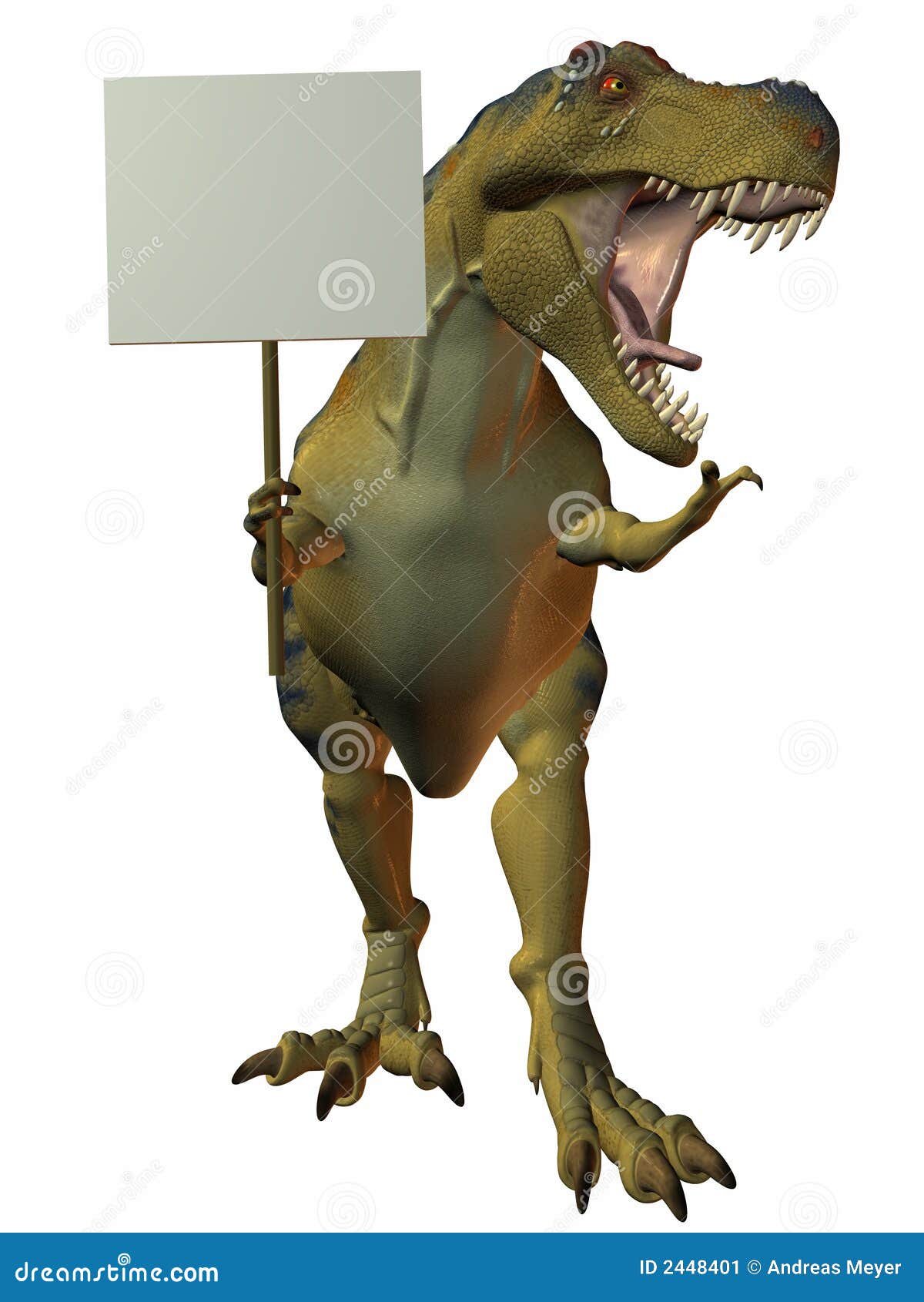 T-Rex with Sign stock illustration. Illustration of death - 2448401