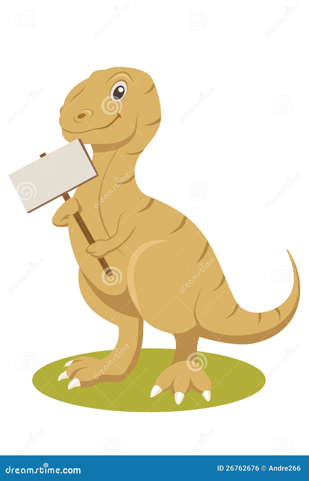 T-rex smiling with sign stock vector. Illustration of dino - 26762676