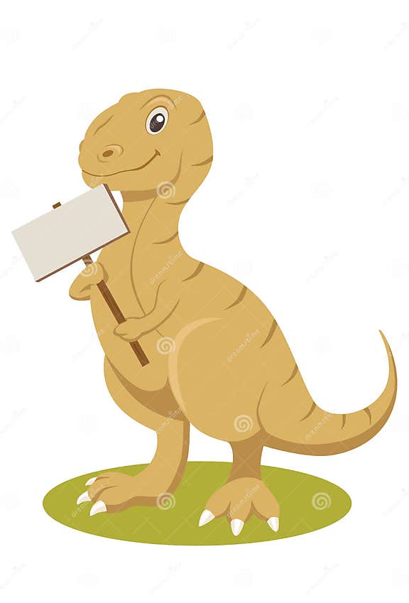 T-rex smiling with sign stock vector. Illustration of dino - 26762676