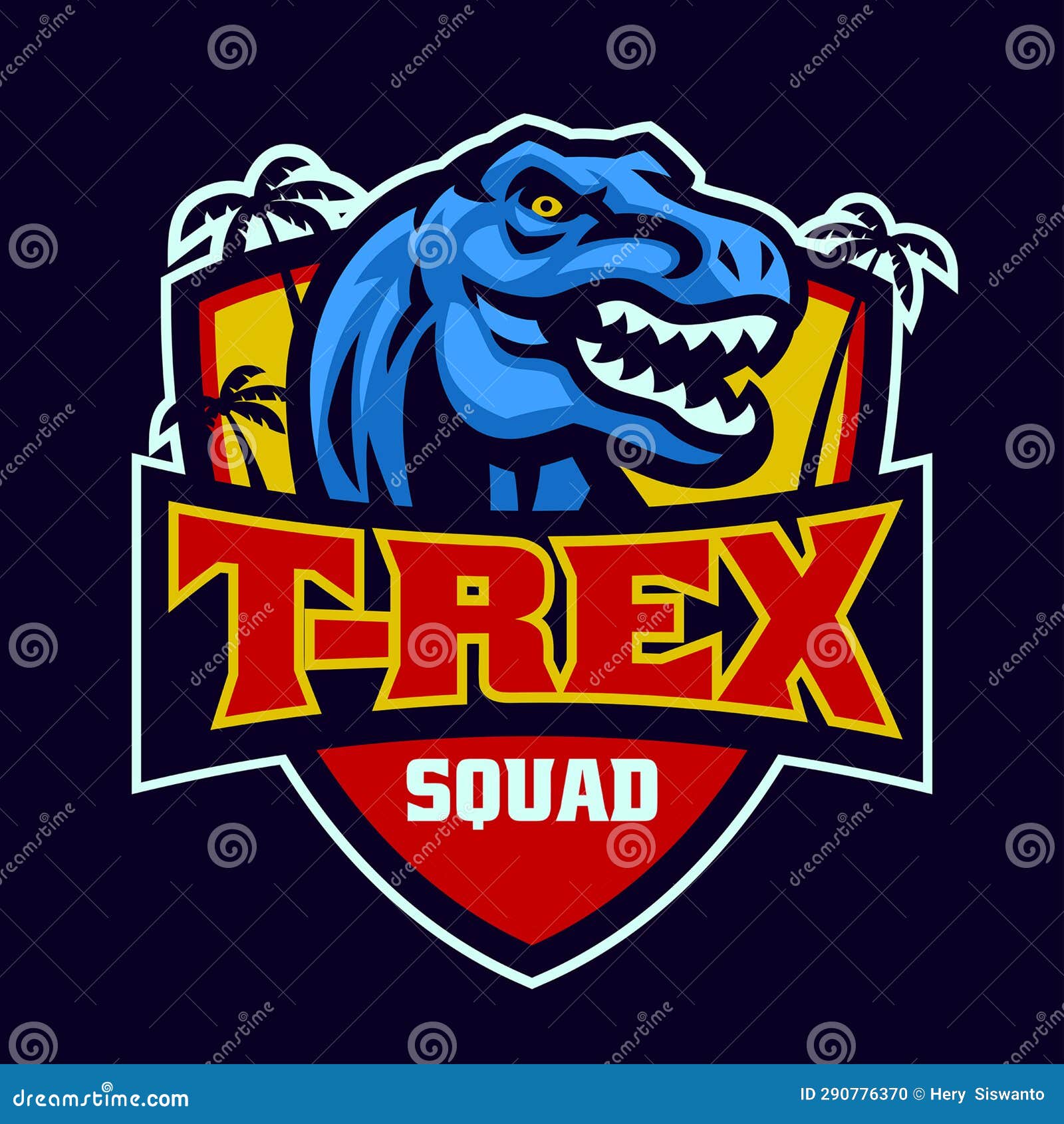 T-rex Team Mascot Logo Illustration Stock Vector - Illustration of ...