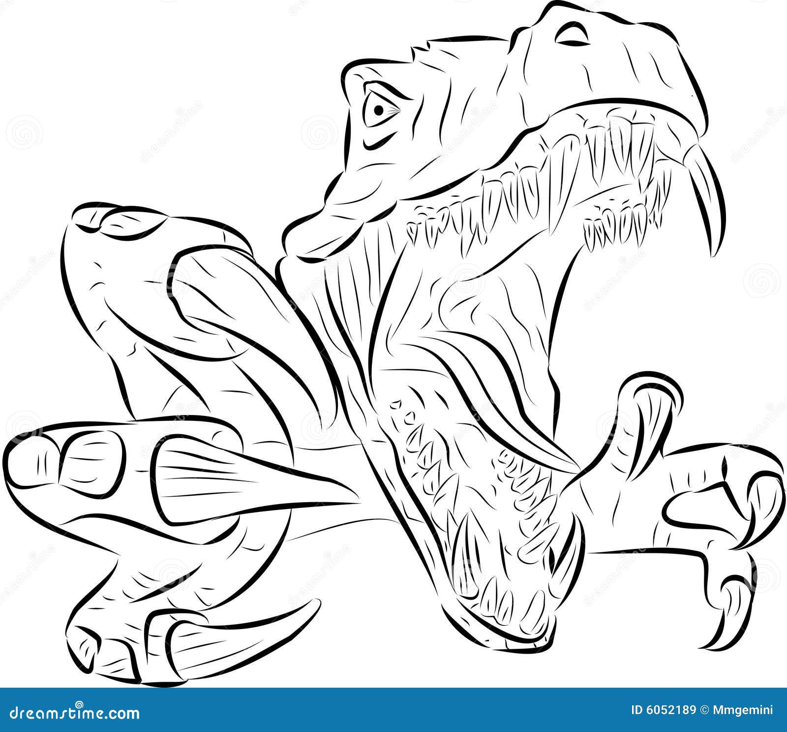 T-rex Vektor vektor abbildung. Illustration von kopf, verärgert - 6052189