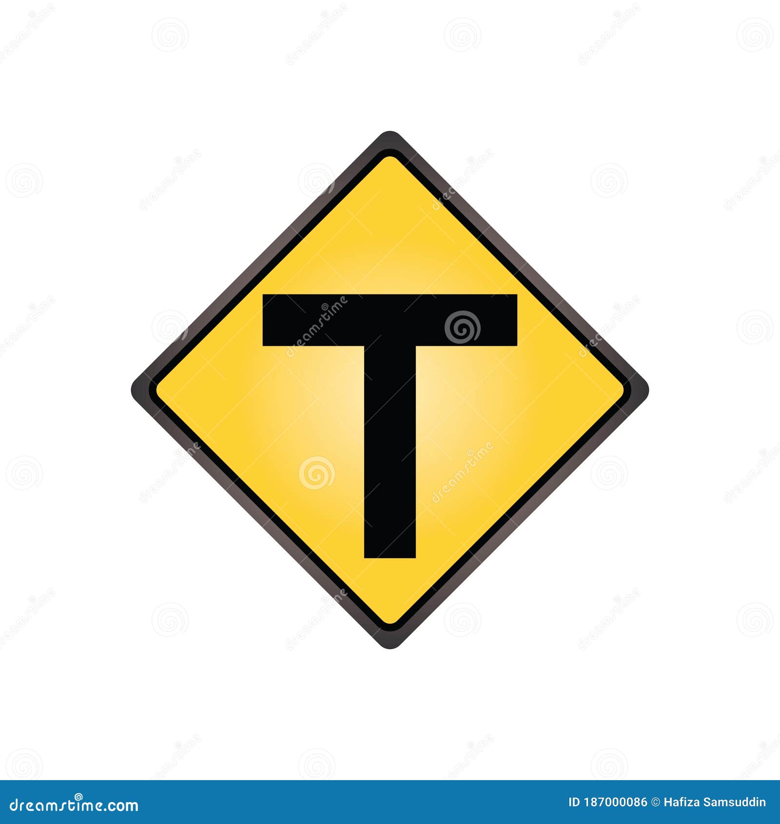 T Roads Sign. Vector Illustration Decorative Design Stock Vector ...