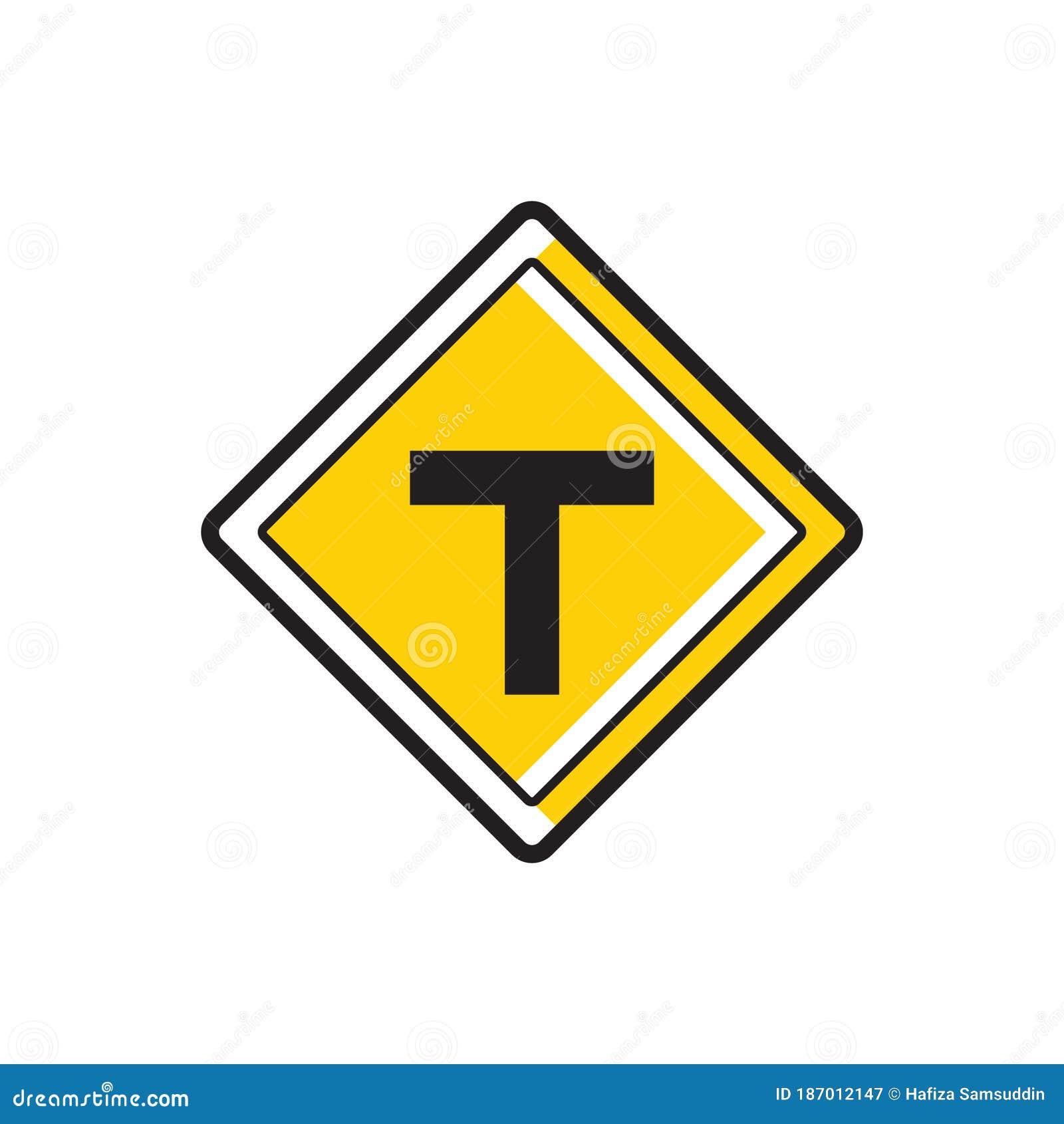 T Roads Sign. Vector Illustration Decorative Design Stock Vector ...