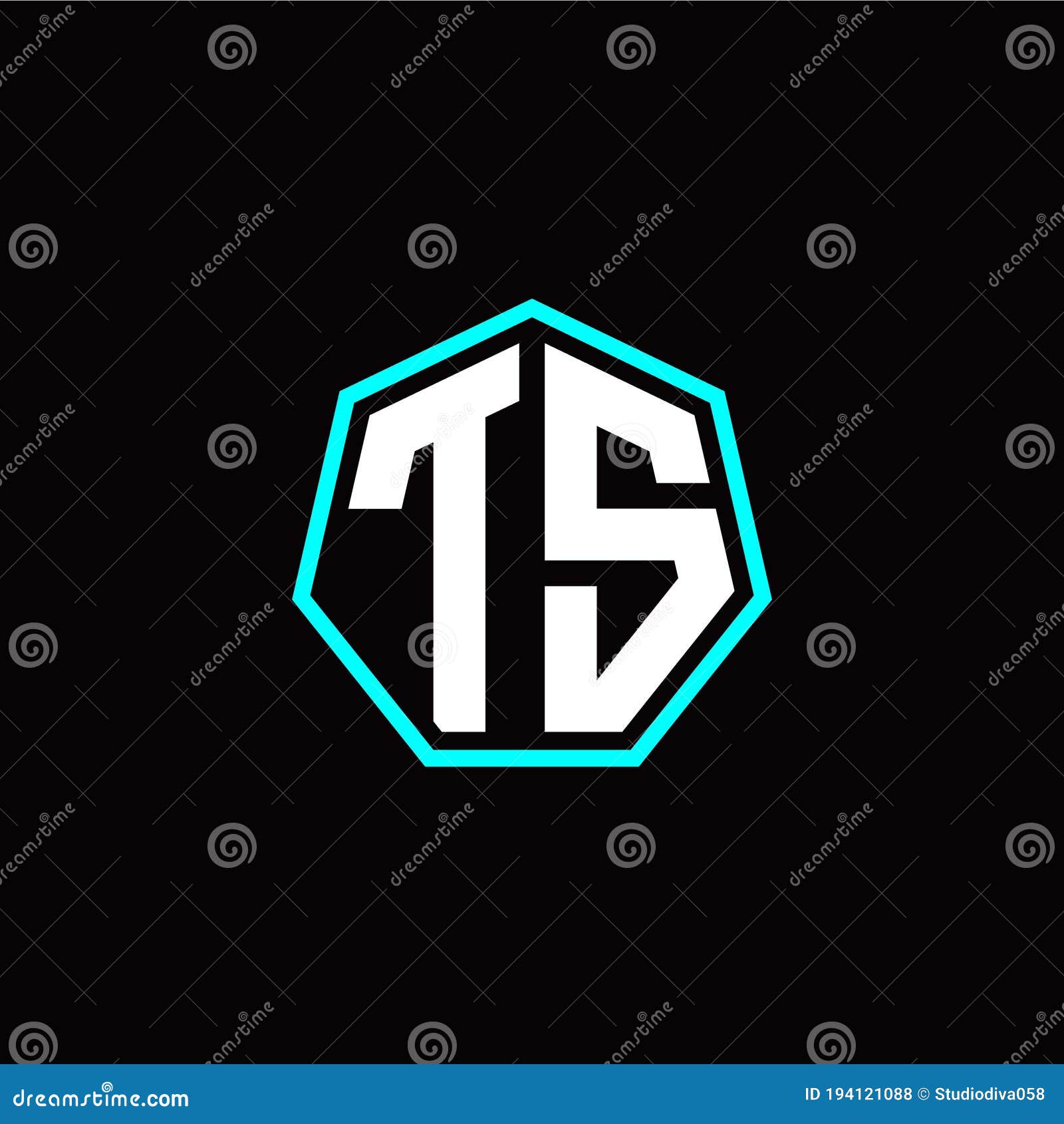 T S Initials Modern Polygon Logo Template Stock Vector - Illustration ...