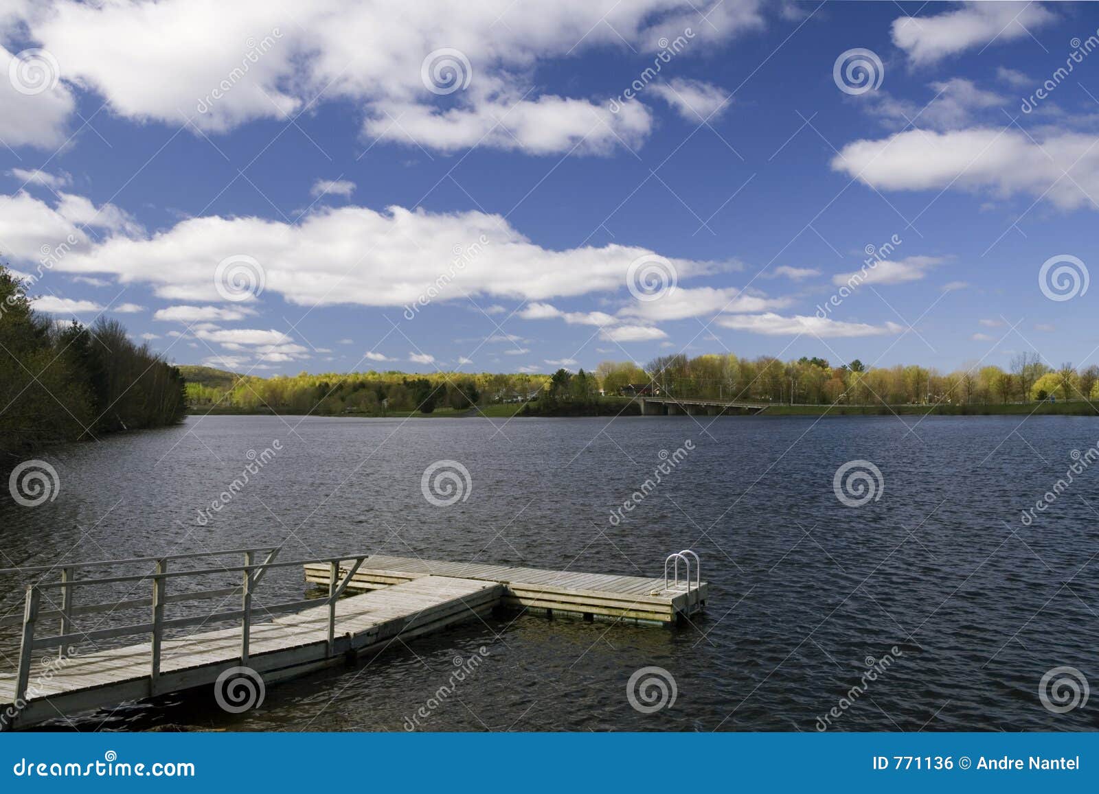 T-shaped Pier on Lake stock photo. Image of cumulus, outdoors - 771136