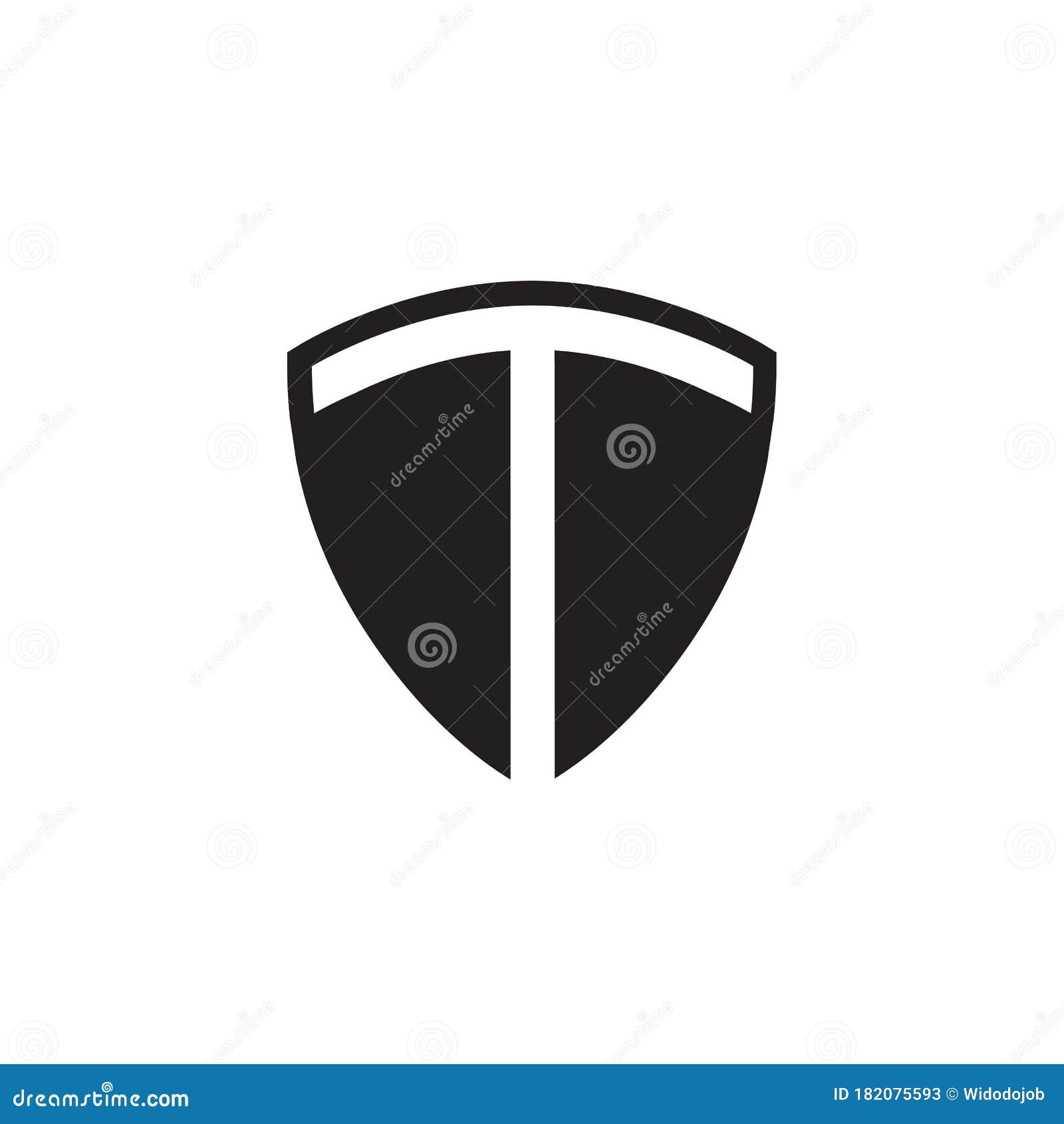 T Shield Initial Letter Logo Design Concept Stock Vector - Illustration ...