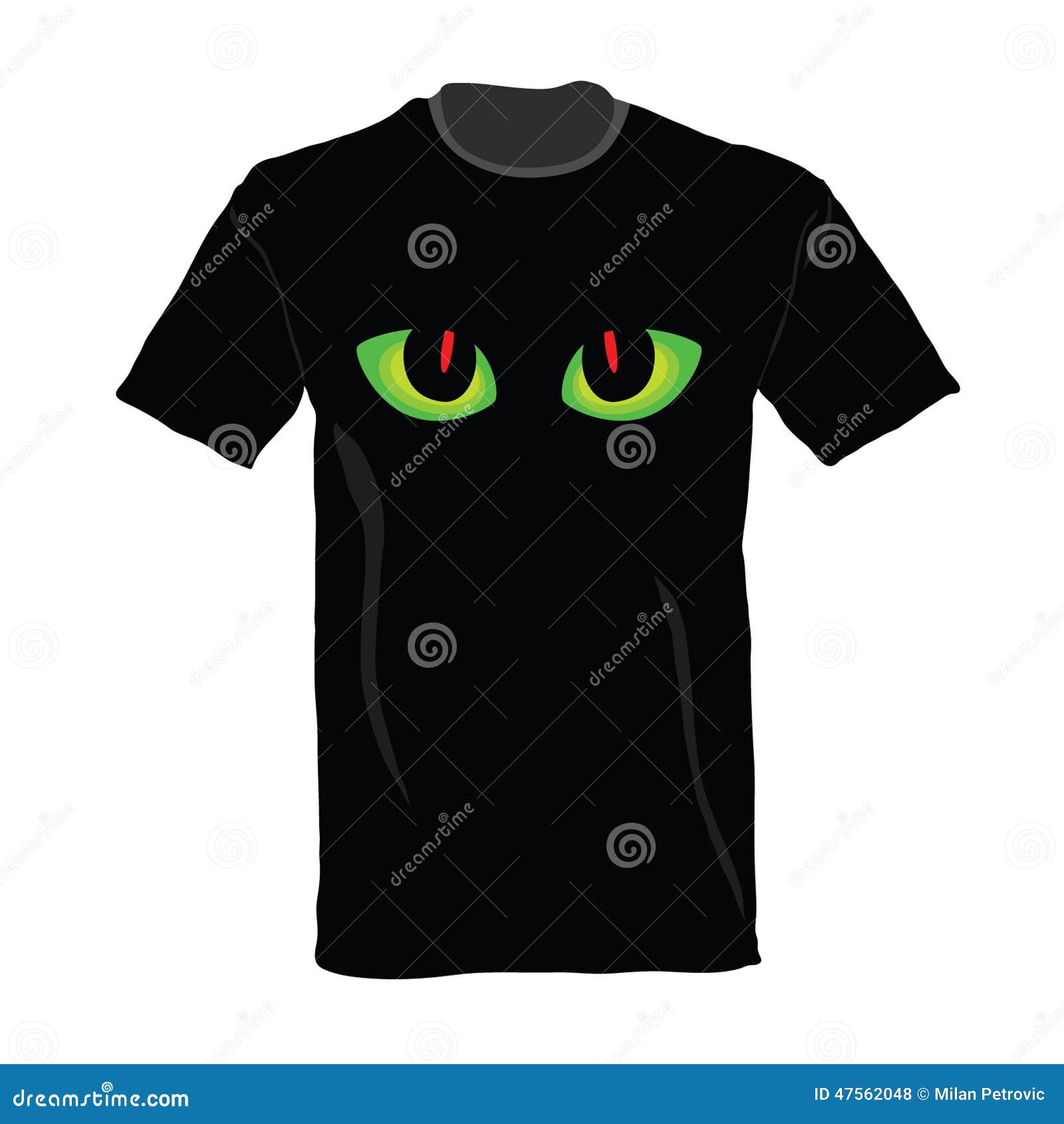 T-shirt with Cat Eye on it Illustration Stock Vector - Illustration of ...