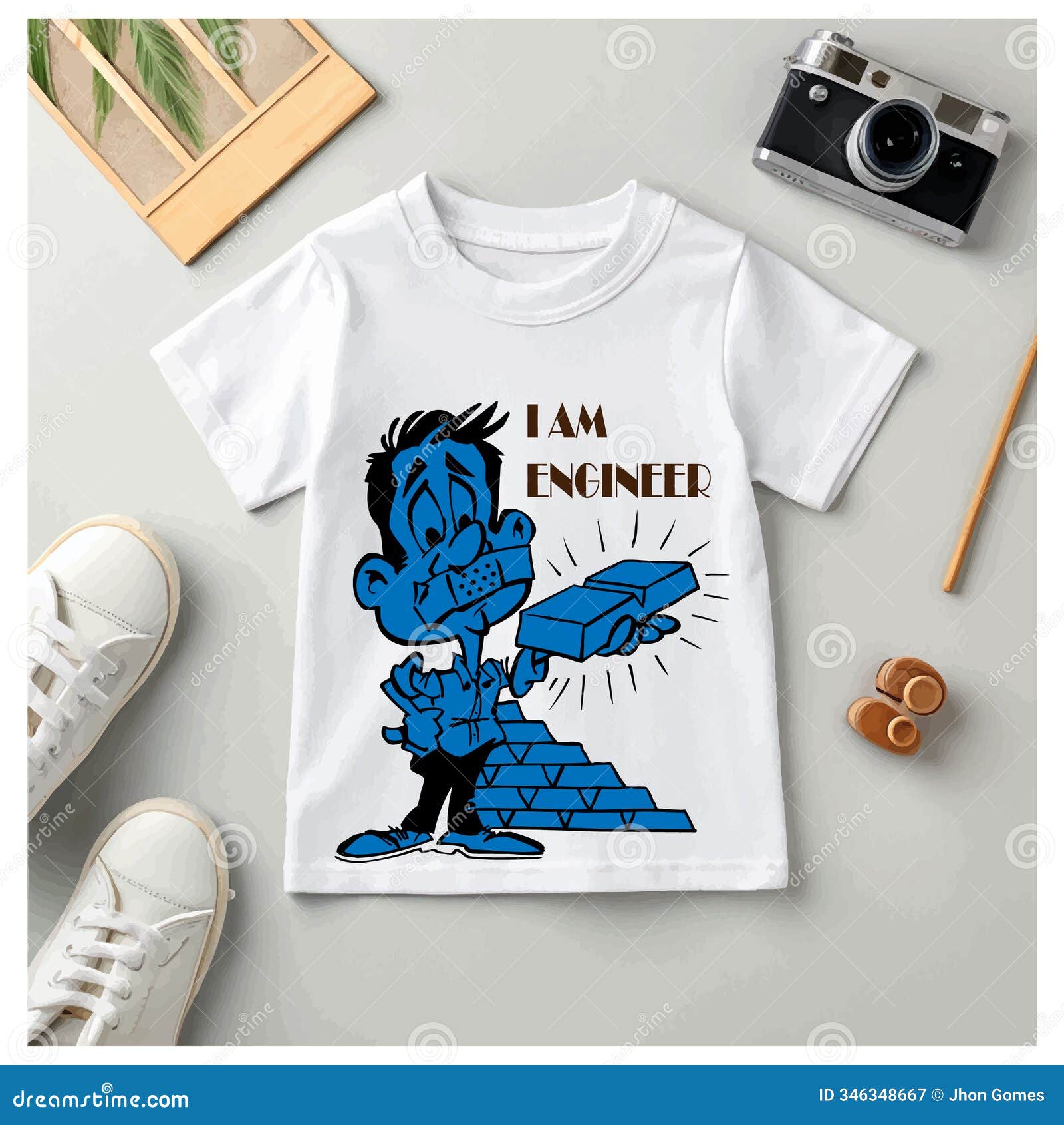 I am Engineer T-shirt Design Mockup for Illustration Stock Illustration ...