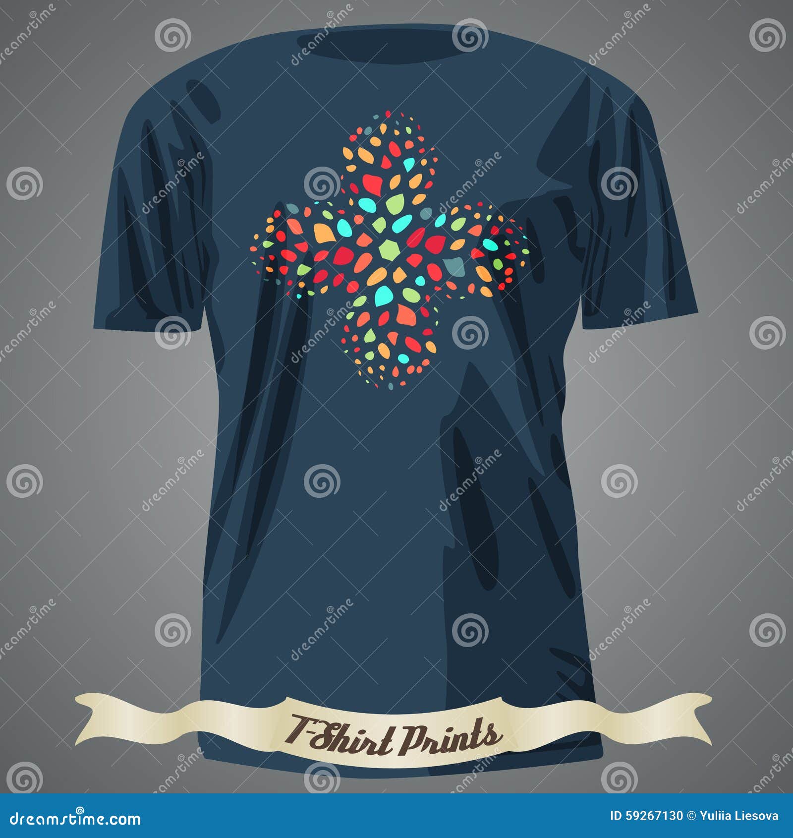 T-shirt Design with Abstract Colorful Pattern Stock Vector ...