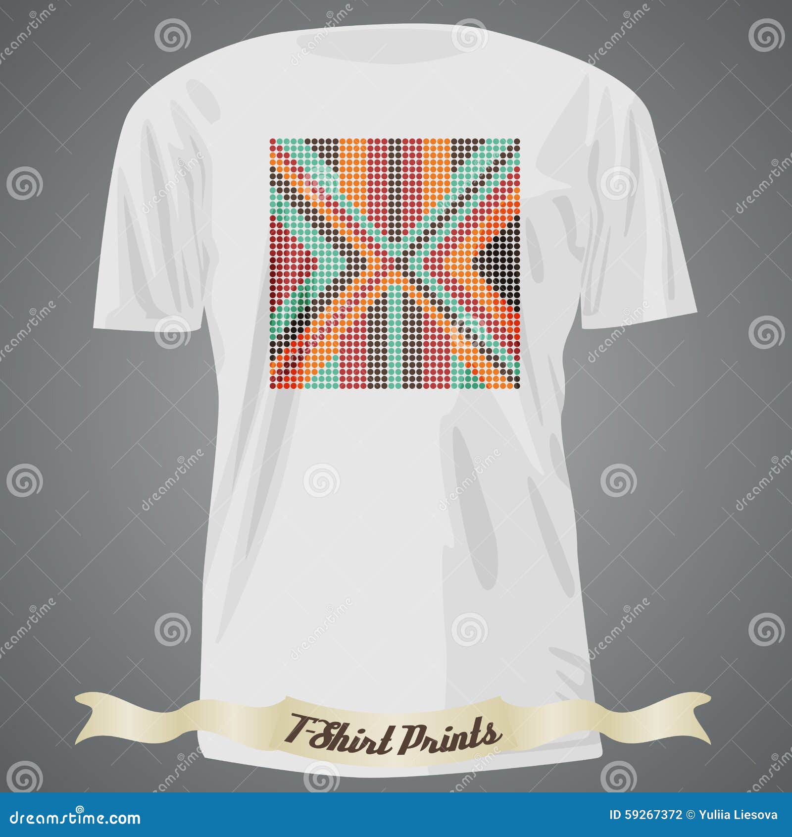 T-shirt Design with Abstract Dotted Pattern Stock Vector - Illustration ...