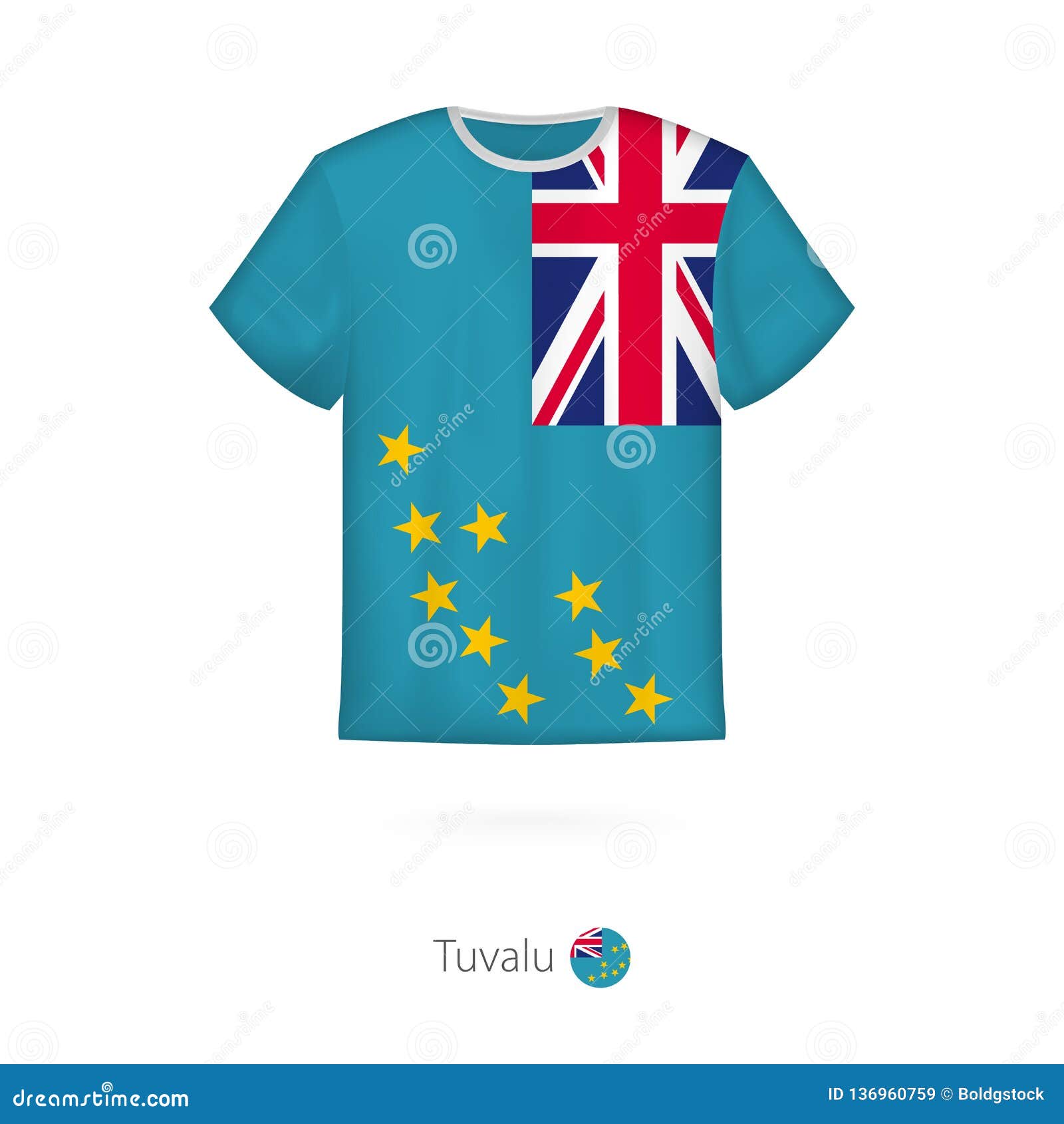 T-shirt Design with Flag of Tuvalu Stock Vector - Illustration of ...