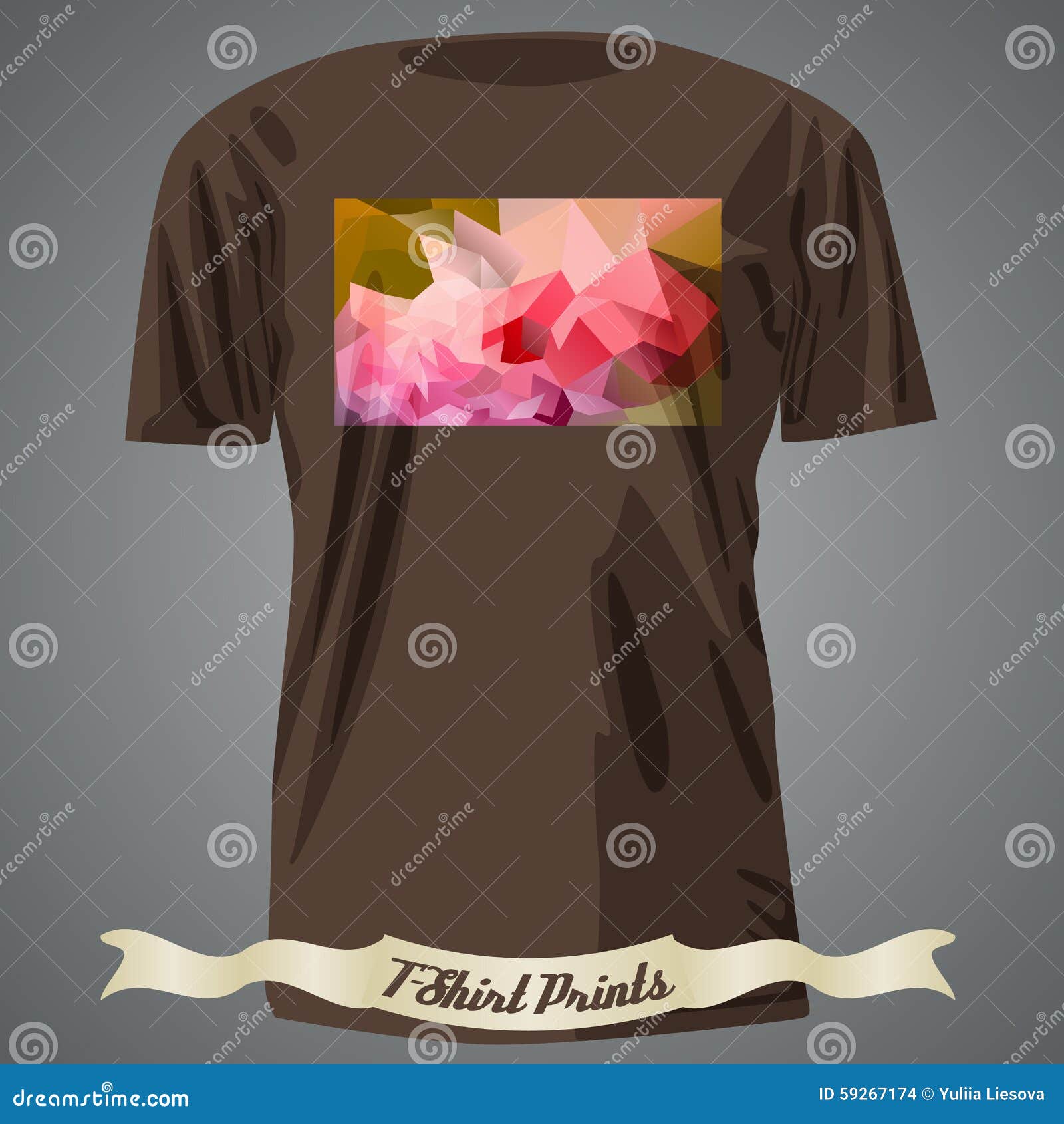 T-shirt Design with Rectangle with Abstract Triangle Pattern Stock ...