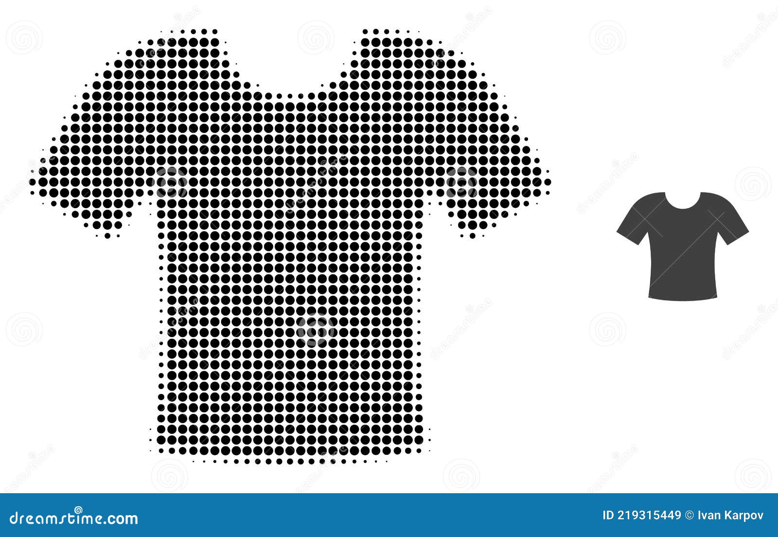 T-Shirt Halftone Dot Icon stock vector. Illustration of apparel - 219315449