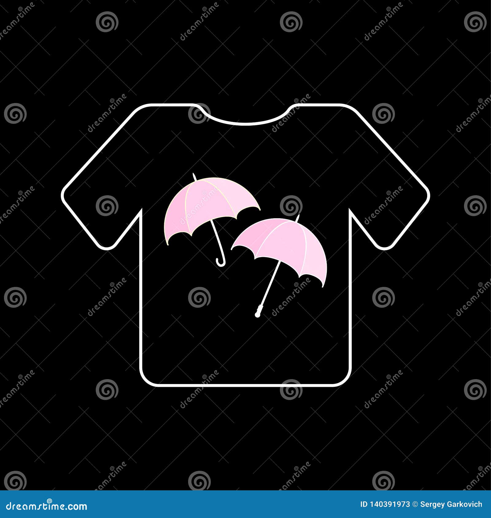 T-shirt with Pattern Isolated on White Background. Vector Flat Design ...