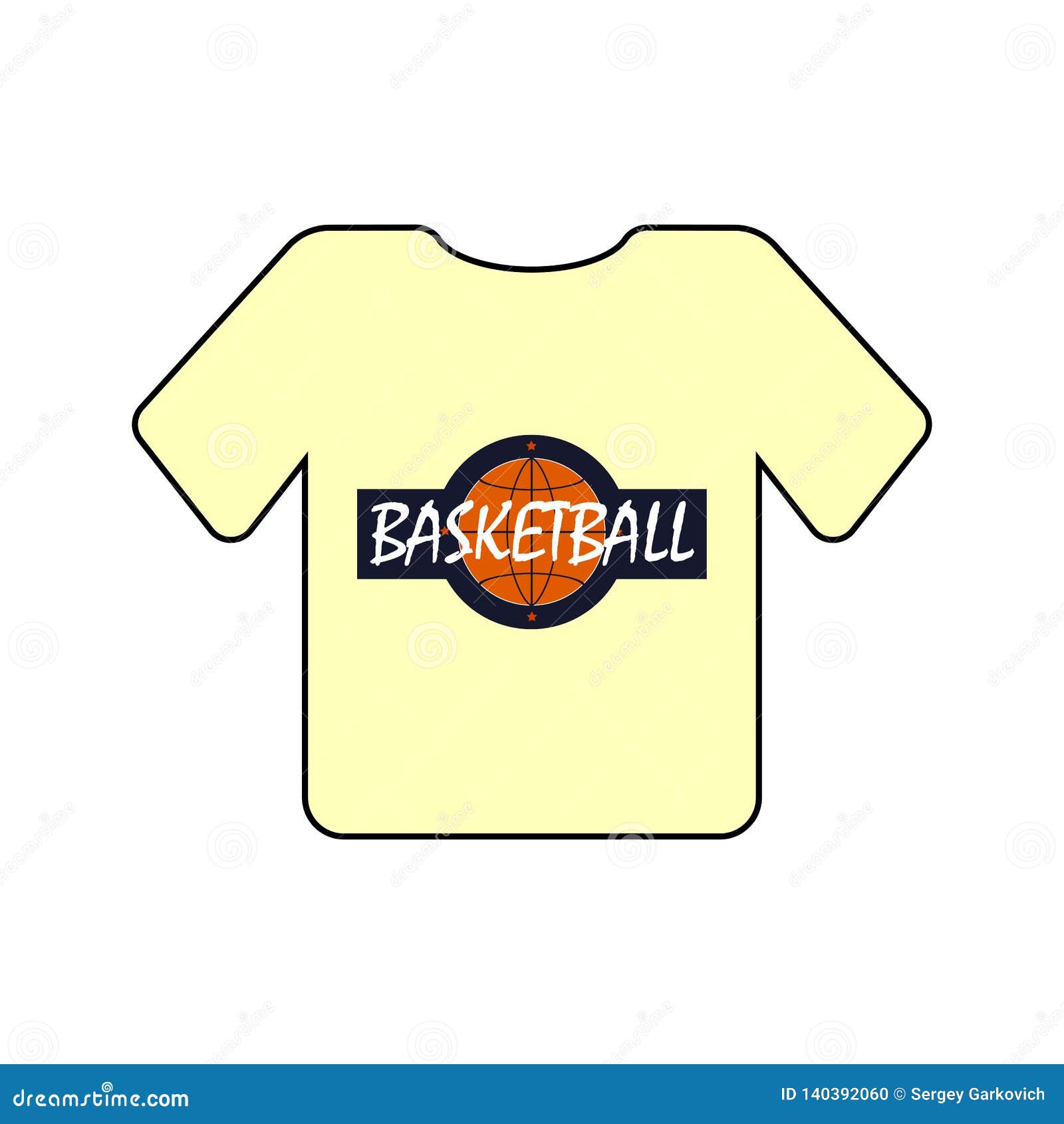 T-shirt with Pattern Isolated on White Background. Vector Flat Design ...