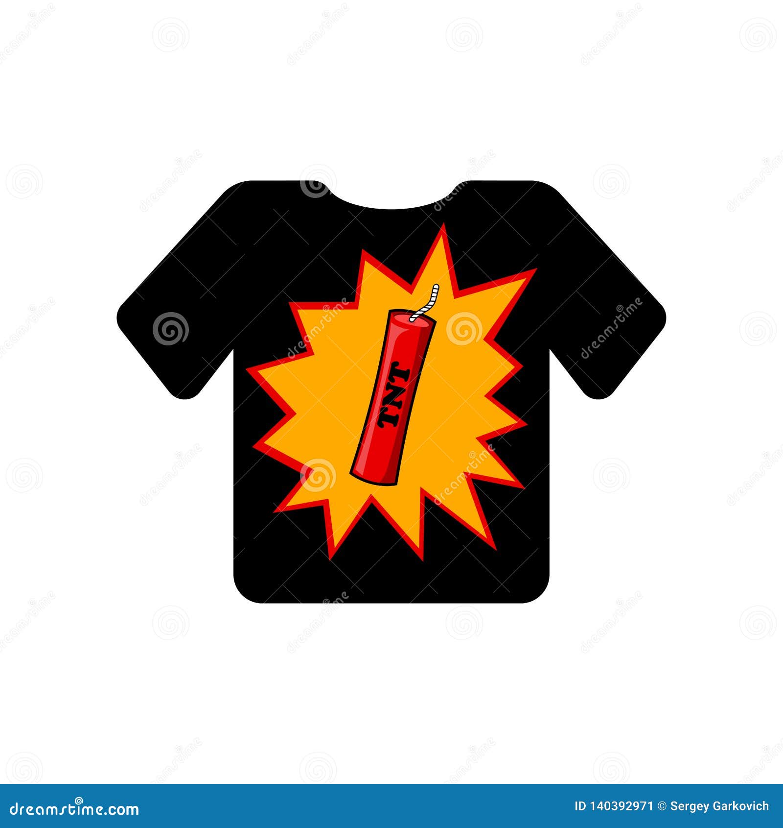 T-shirt with Pattern Isolated on White Background. Vector Flat Design ...