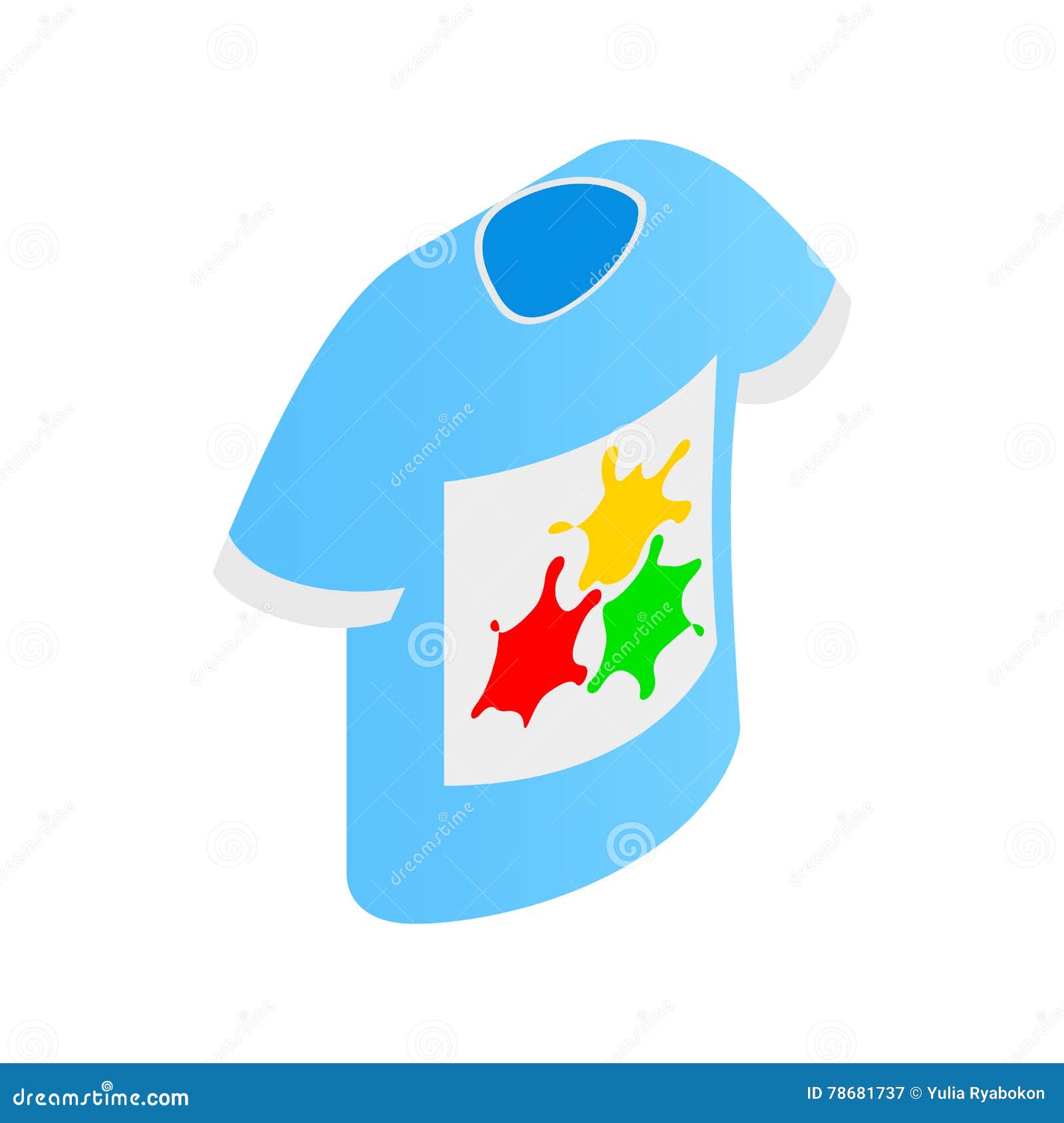 T Shirt Print Icon, Isometric 3d Style Stock Vector - Illustration of ...