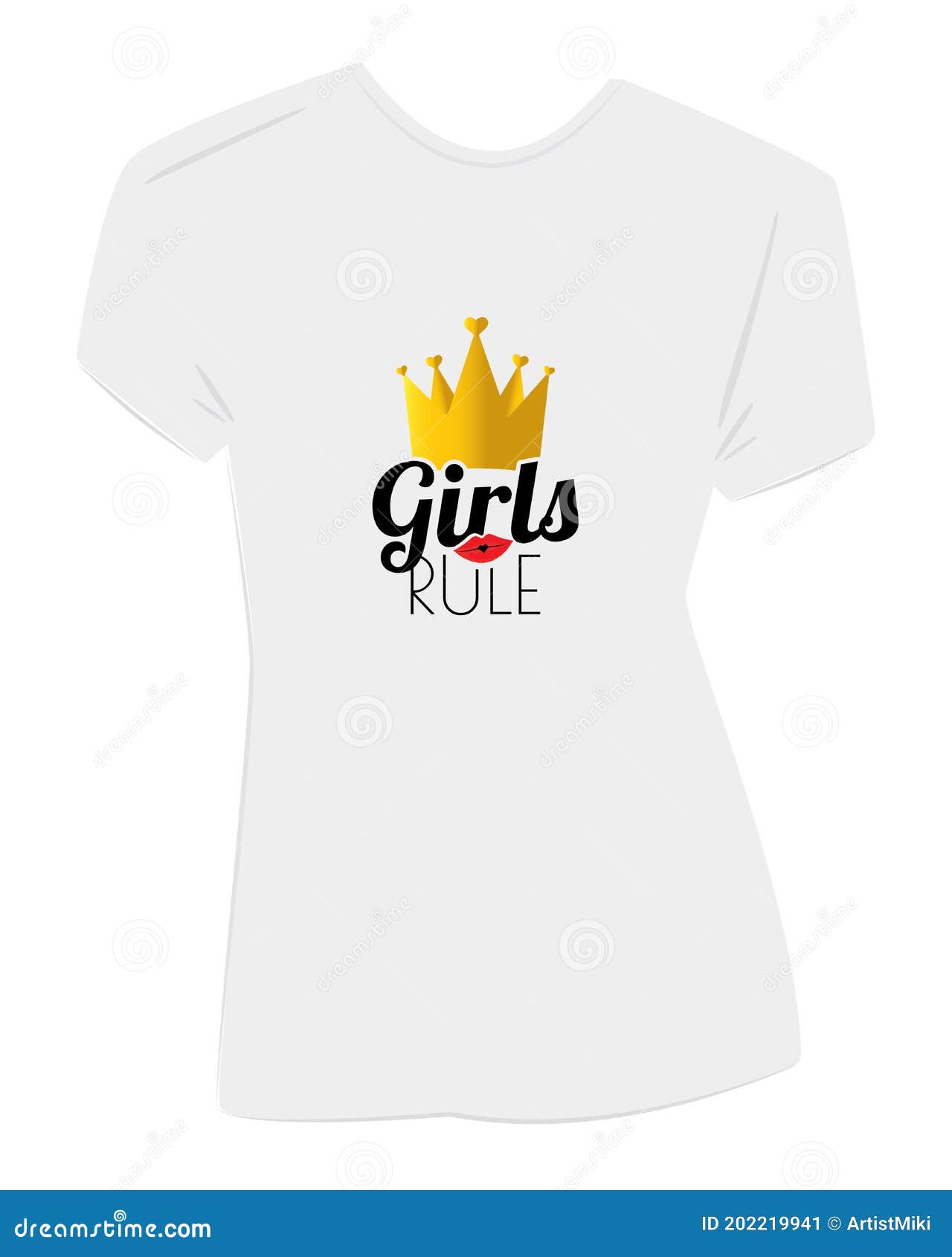 Girls Rule, Crown Illustration, Vector. Sticker, Woman T-shirt Design ...