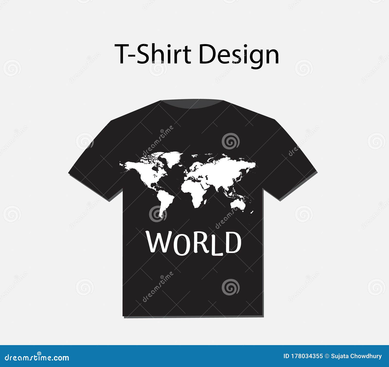 T-shirt in World Map Theme Vector Illustration Stock Vector ...