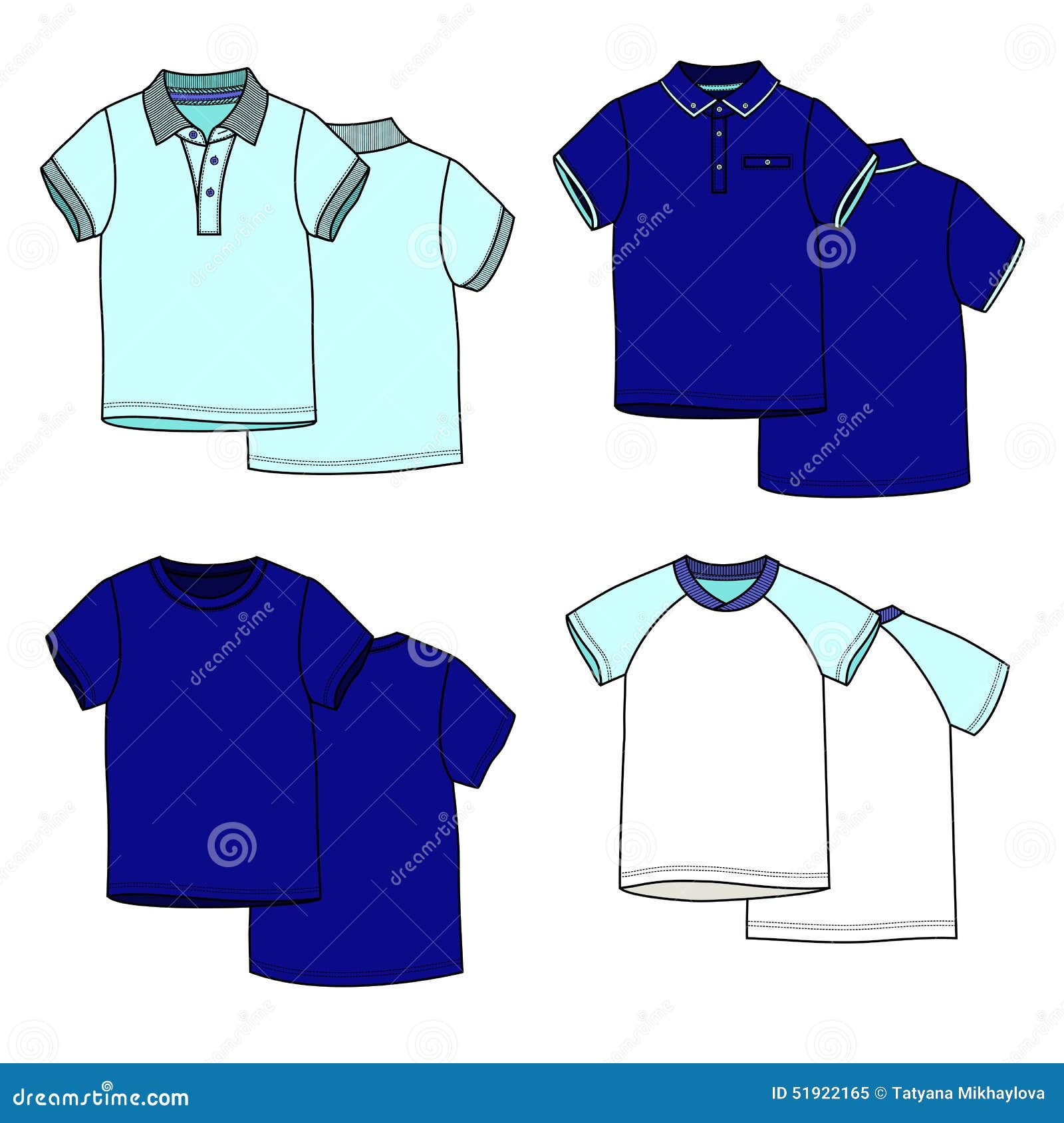 T-shirts.Color stock vector. Illustration of white, view - 51922165