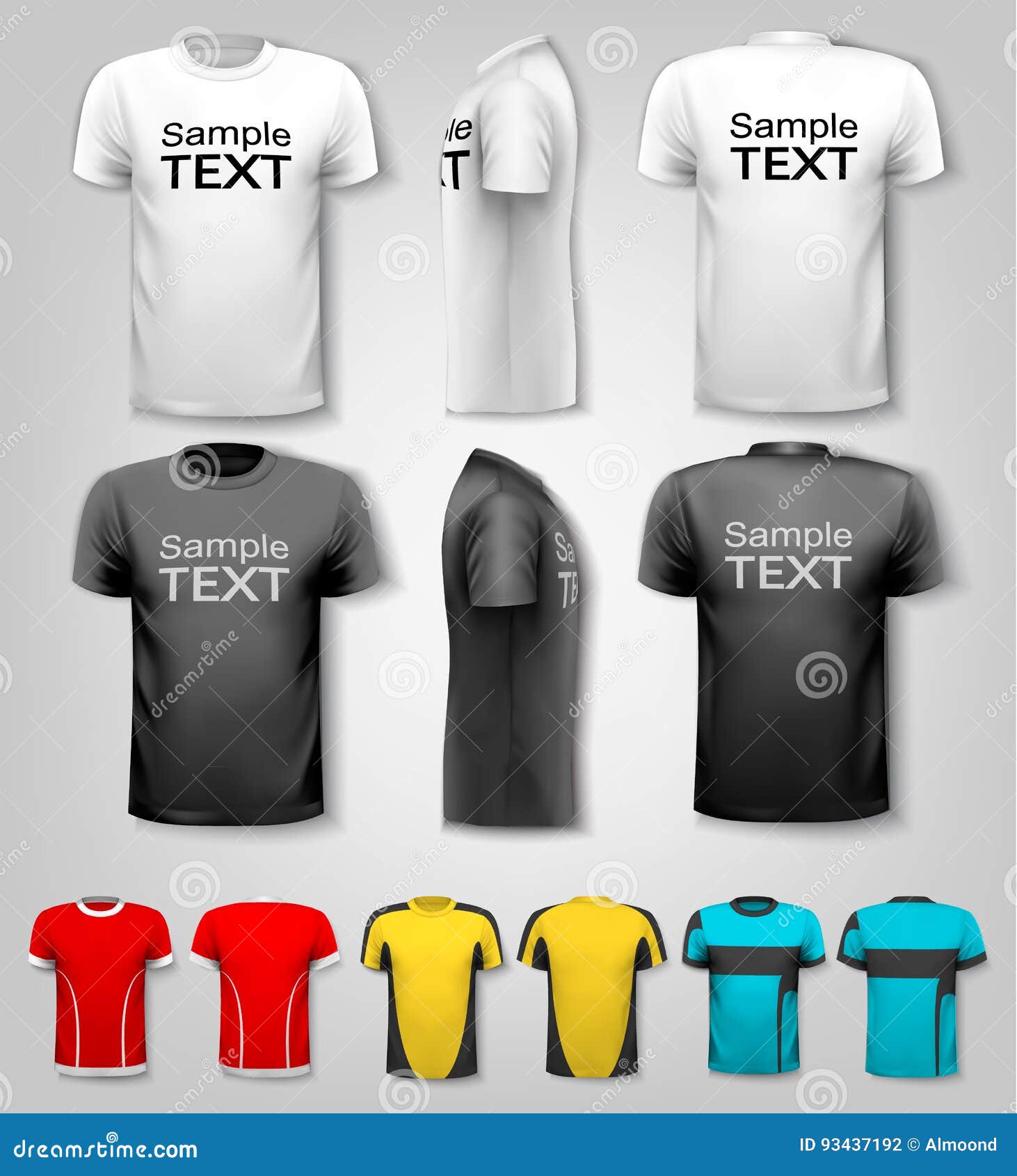 T-shirts with Sample Text Space. Vector. Stock Vector - Illustration of ...