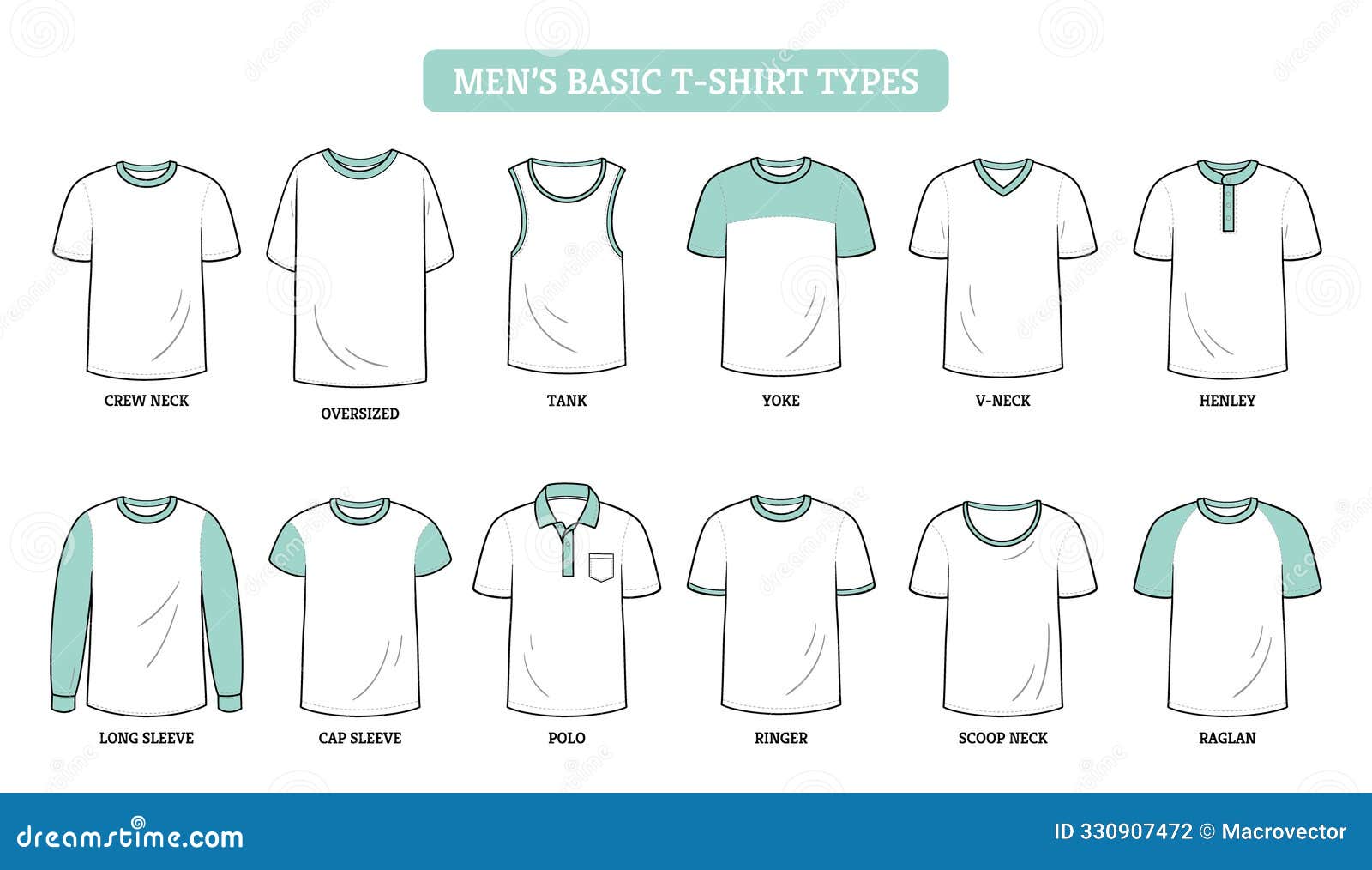 T-shirts Types in Hand Drawn Style Stock Illustration - Illustration of ...