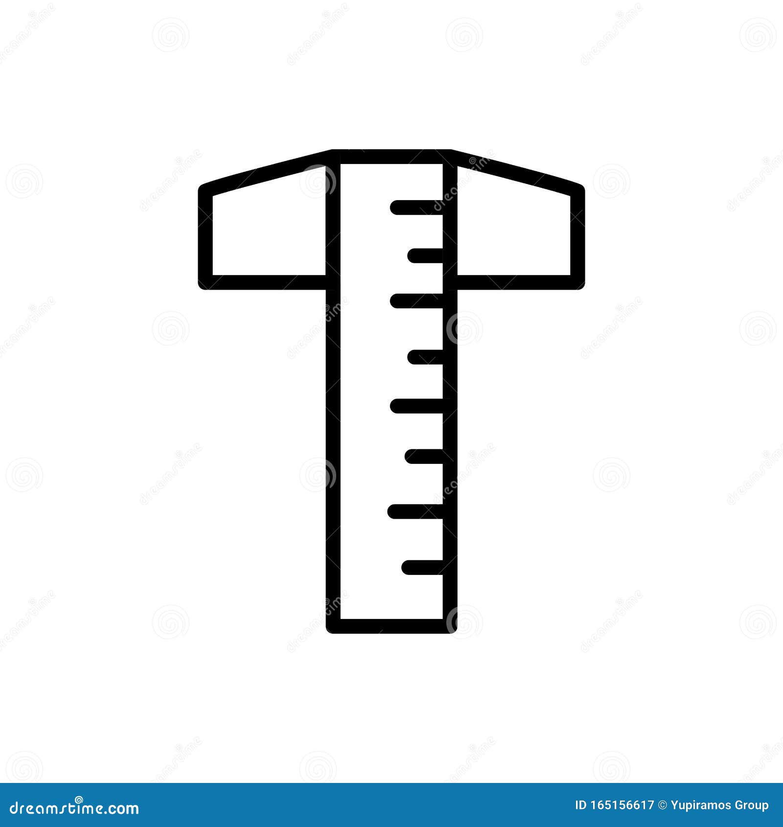 T Square Ruler Measure Architecture Icon Line Style Stock Vector ...