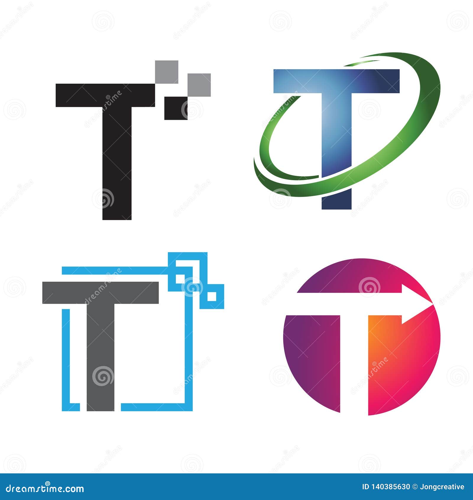 T - Symbole Logo Template Collection De Technologie D'initiale De ...