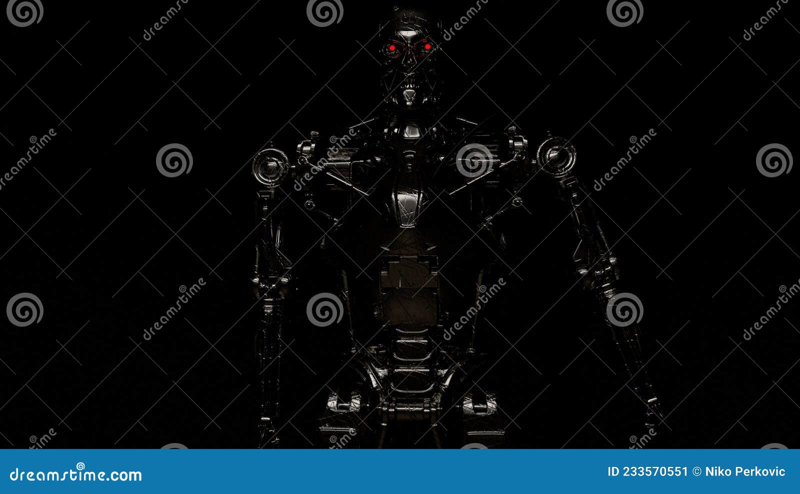 T800 101 Terminator Cyberdyne Systems Front Direct View Editorial Photo ...