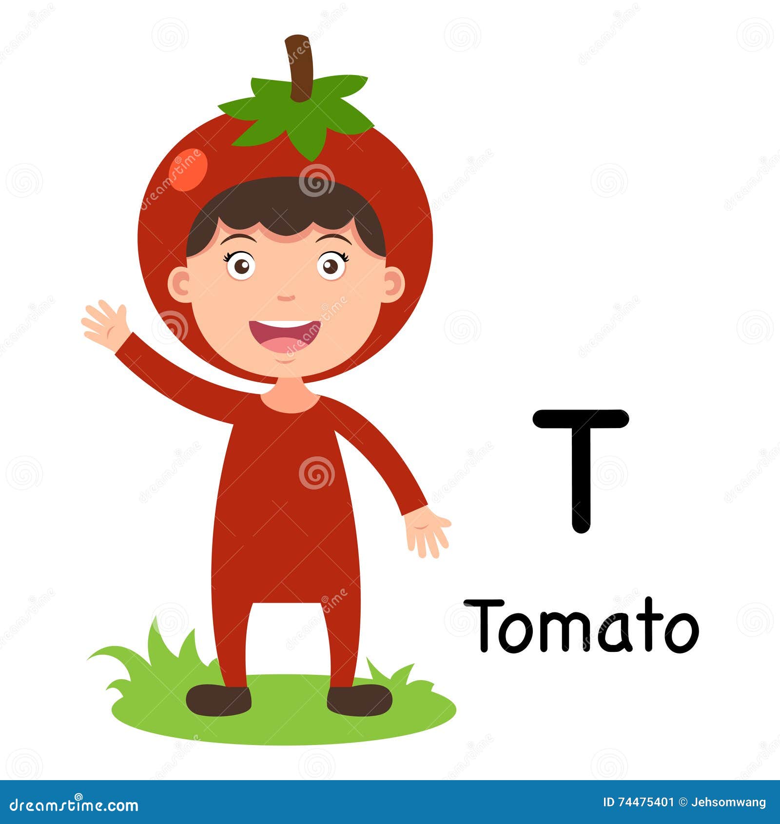 T-tomate De La Letra Del Alfabeto, Vector Ilustración del Vector ...